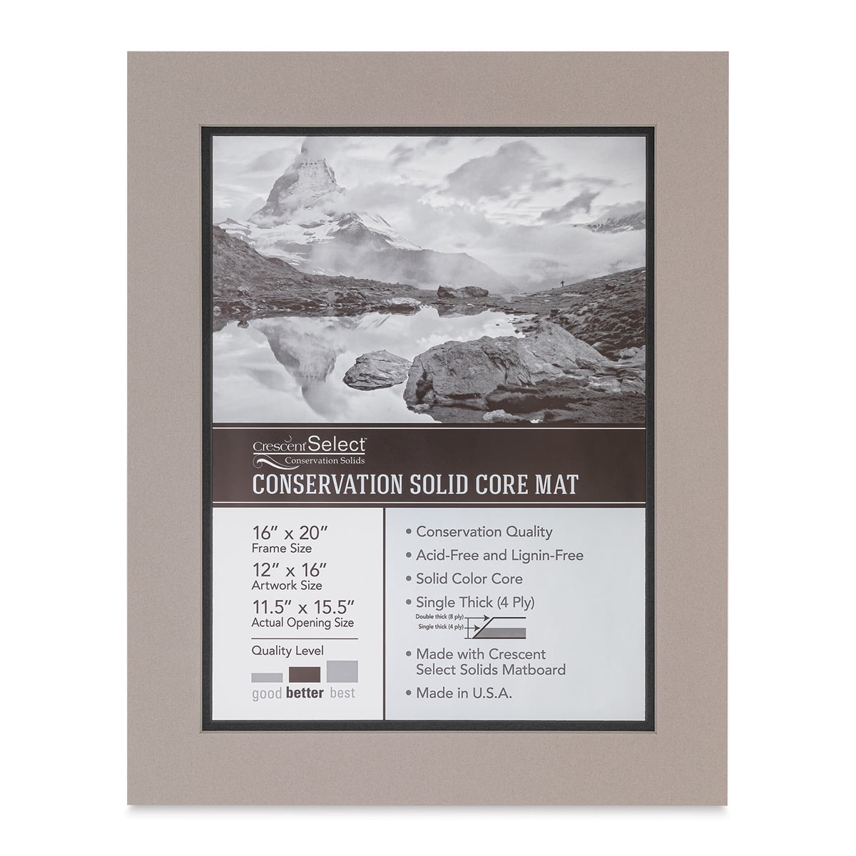 Crescent Select Conservation Solids Pre-Cut Double Mat - Gray/Dark Gray ...