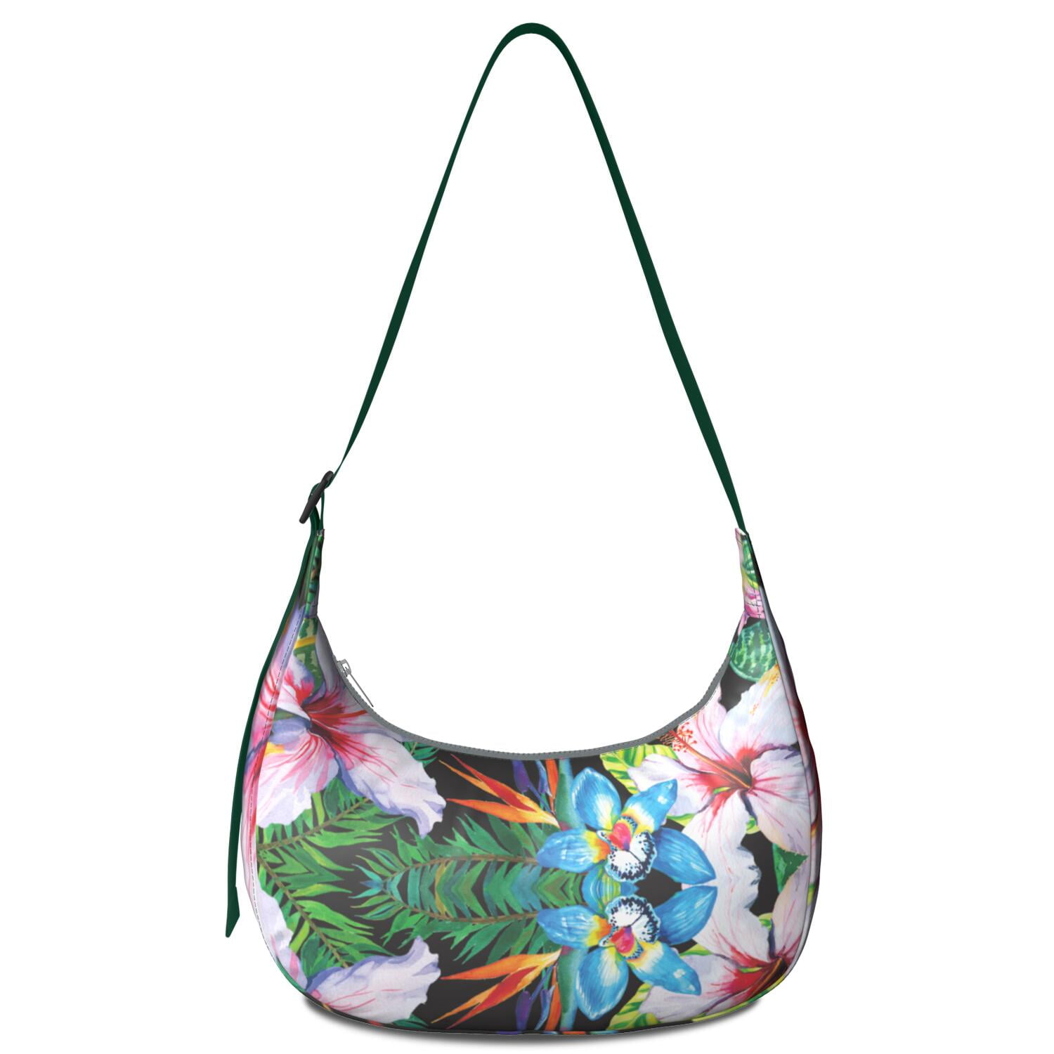 Crescent Shoulder Bags for WomenFloralTote Handbag Under the Arm Purses ...