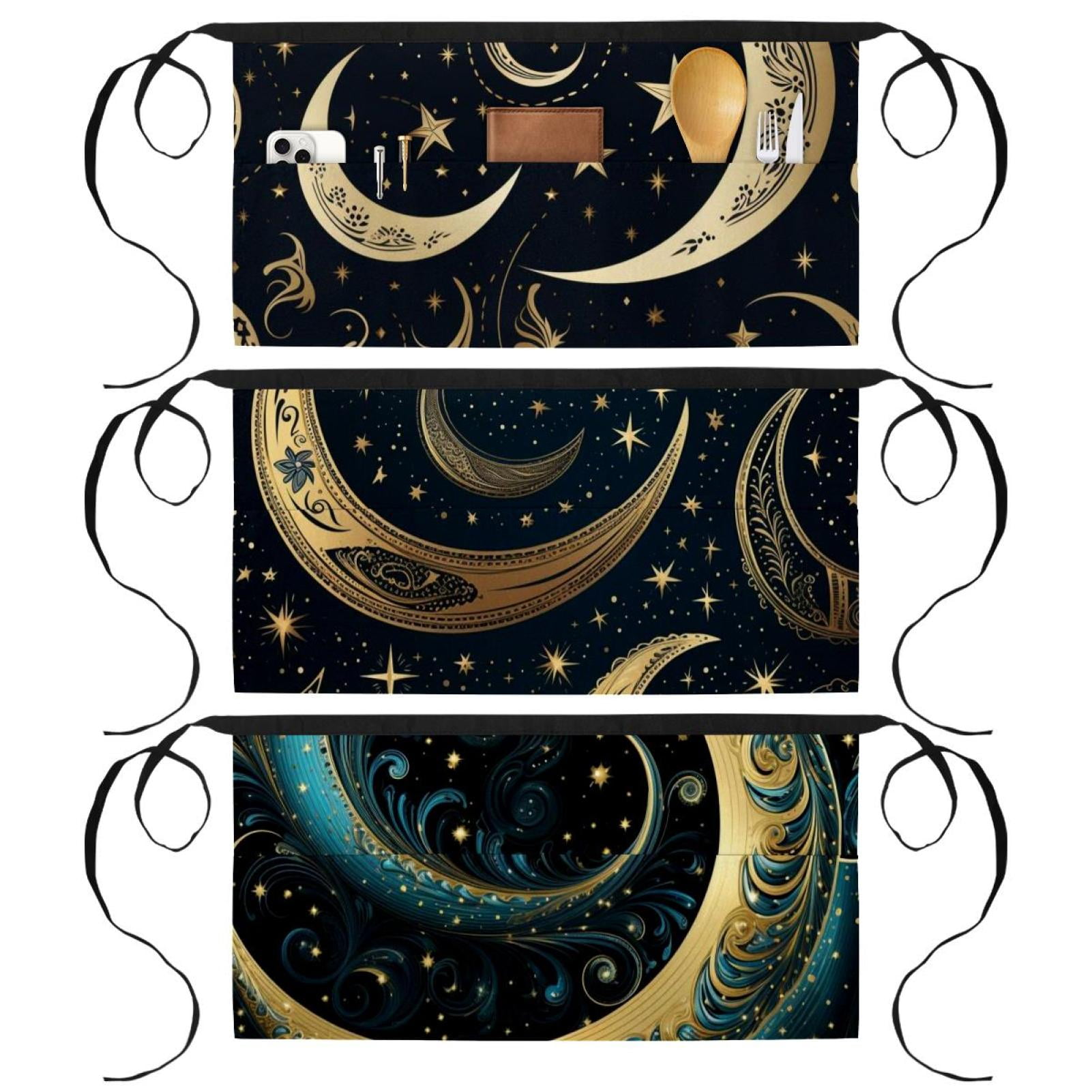 Crescent Sign 3-Pocket Printed Cleaning Apron: Server, Gardening ...