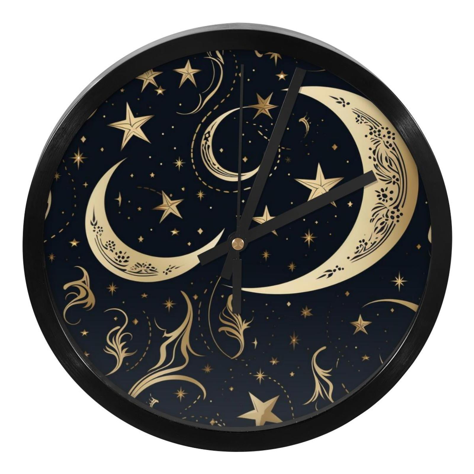 Crescent Sign 9.8 Inch Round Digital Wall Clock Silent Non-Ticking ...