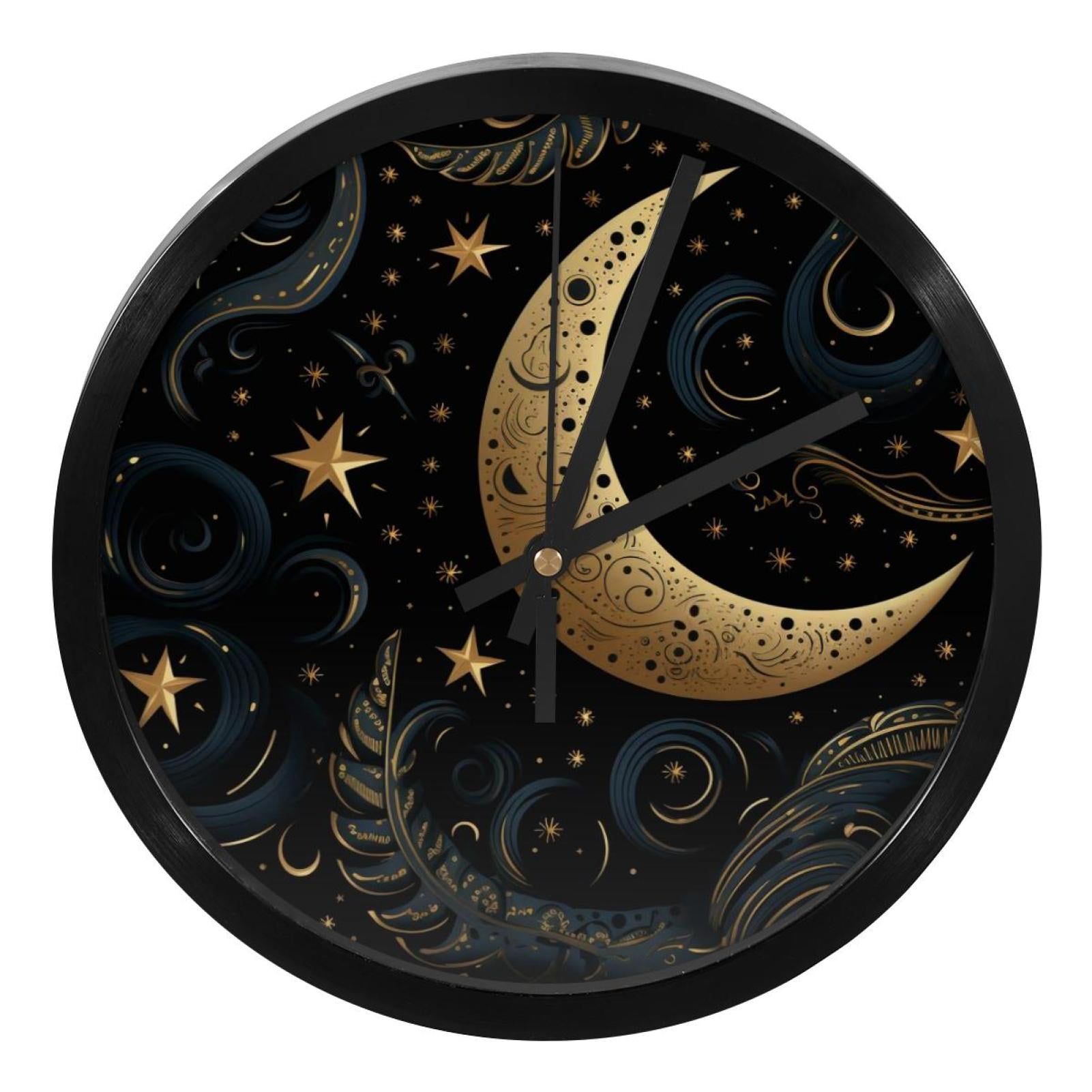 Crescent Sign 9.8 Inches Wall Clock - Silent Round Digital Clock ...