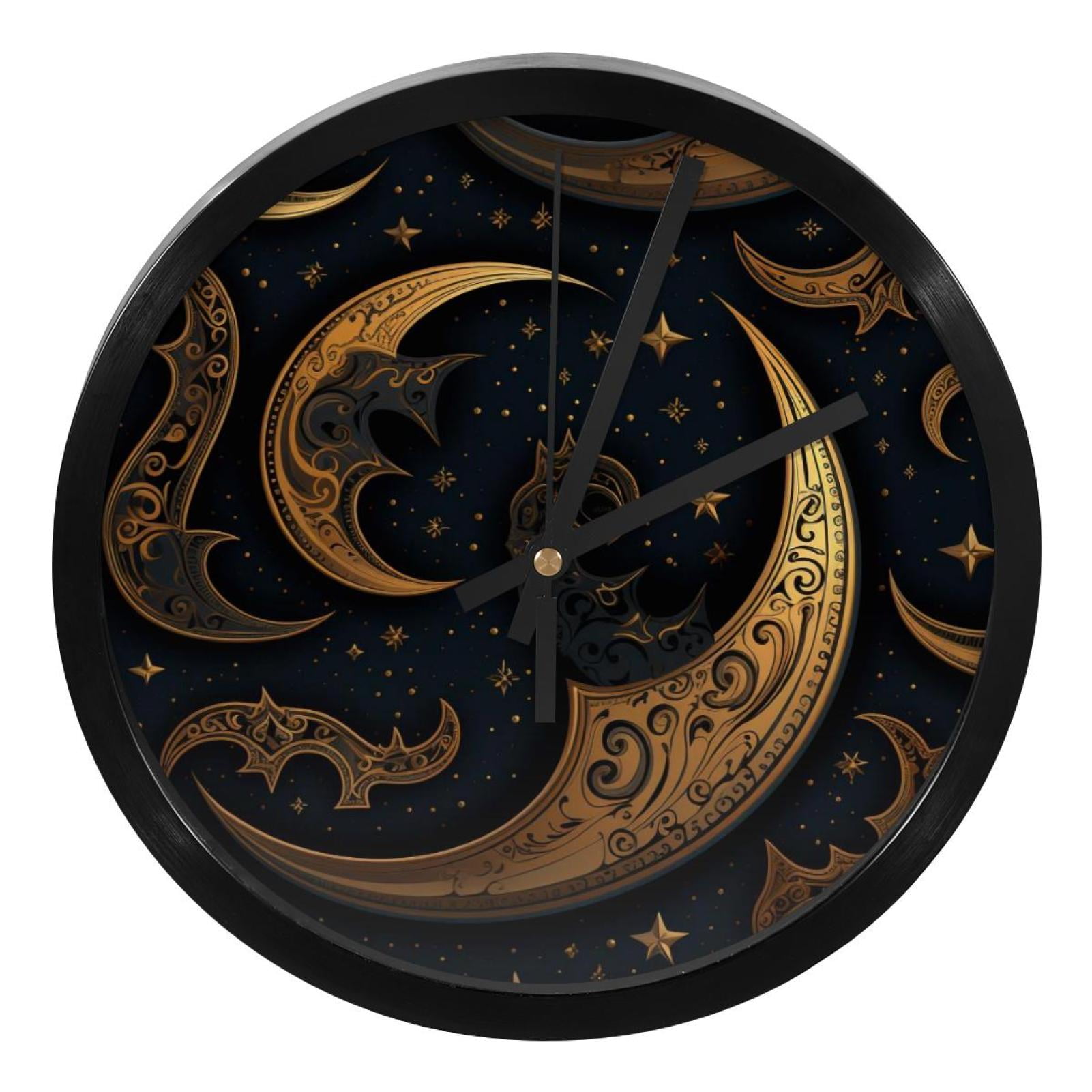 Crescent Sign 9.8 Inches Wall Clock - Silent Round Digital Clock ...