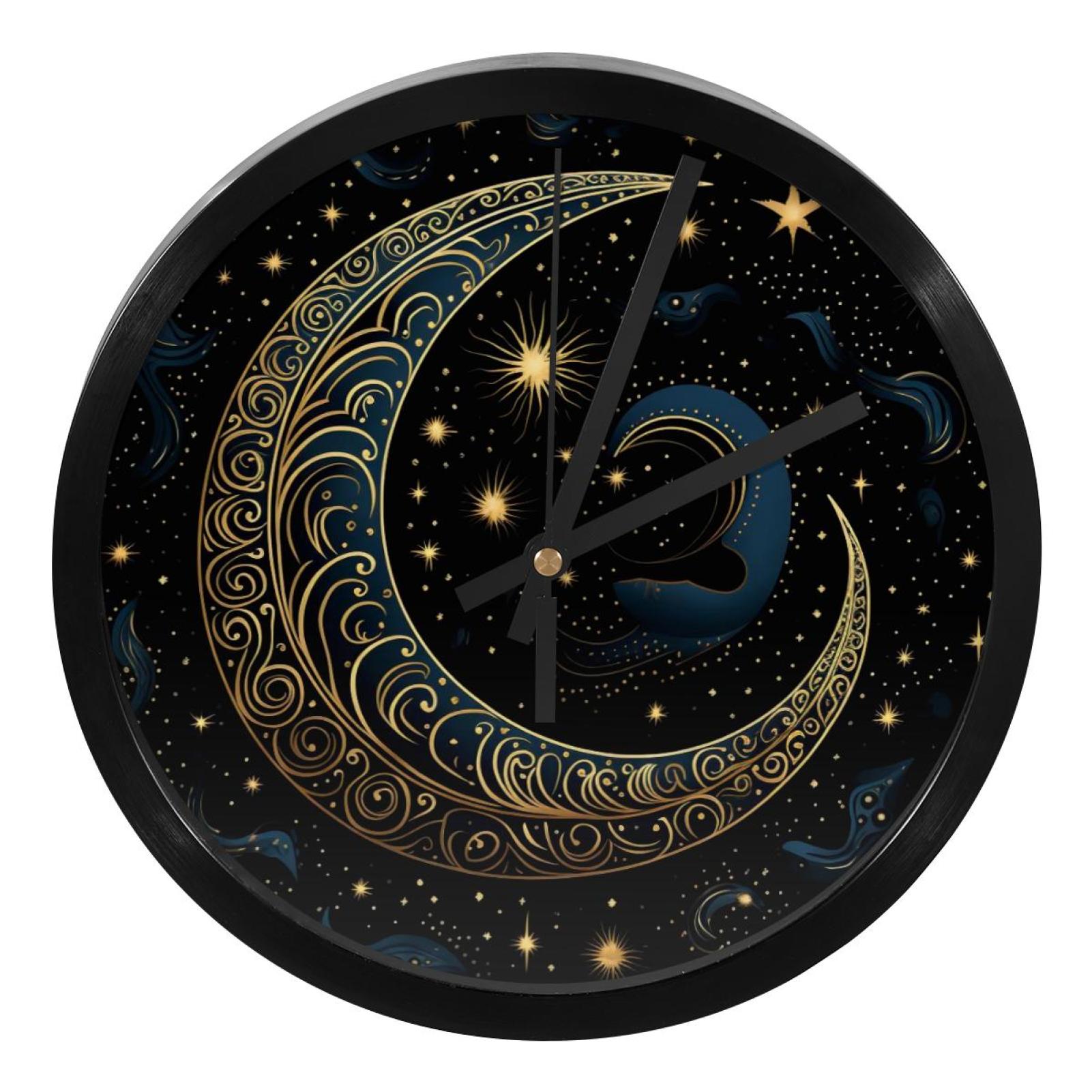 Crescent Sign 9.8 Inches Wall Clock - Silent Round Digital Clock ...