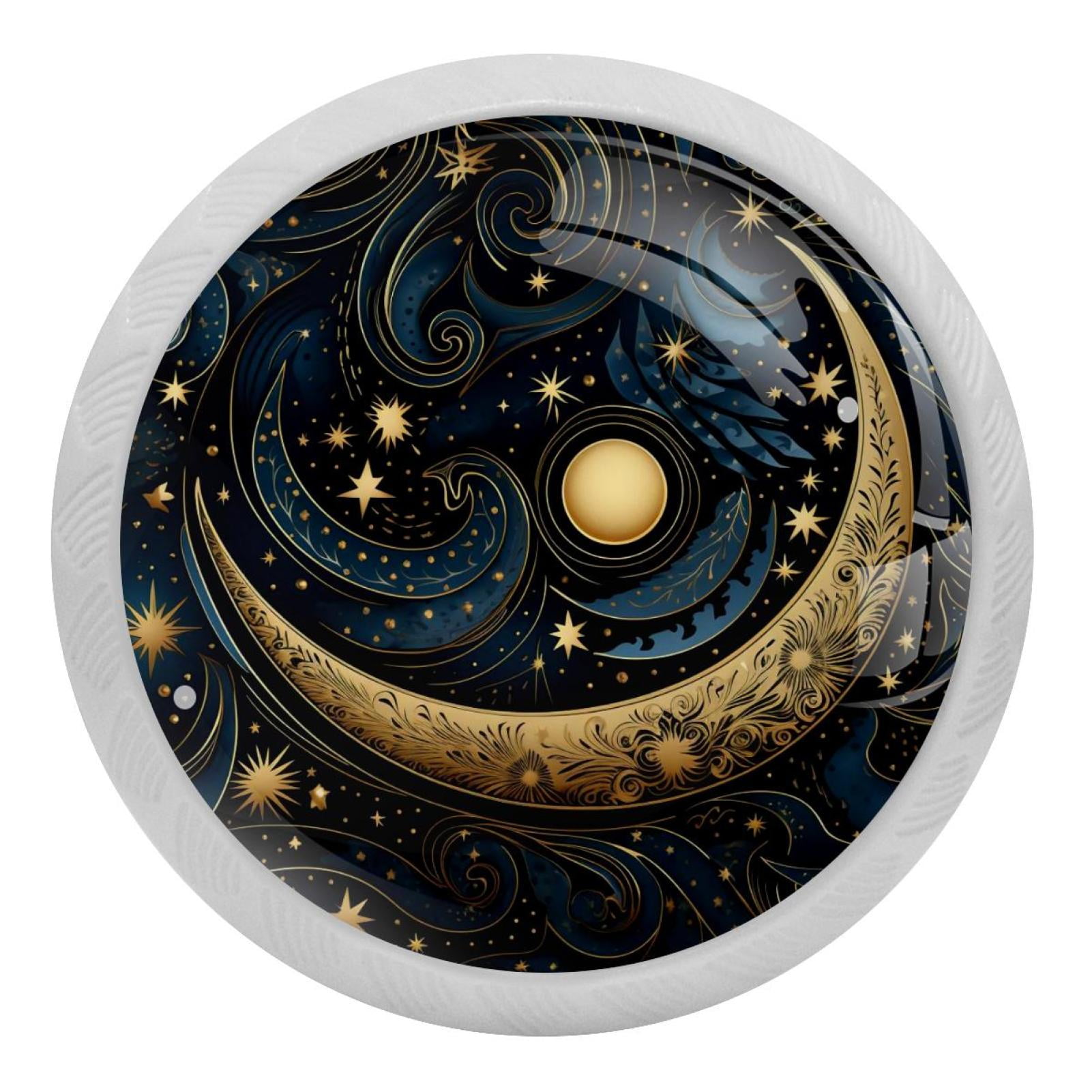 Crescent Sign Fluorescent Drawer Pulls 4-Pack: Glow-in-the-Dark Round ...