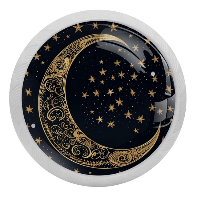 Crescent Sign Fluorescent Drawer Pulls - Round 4-Pack Glow-in-the-Dark ...