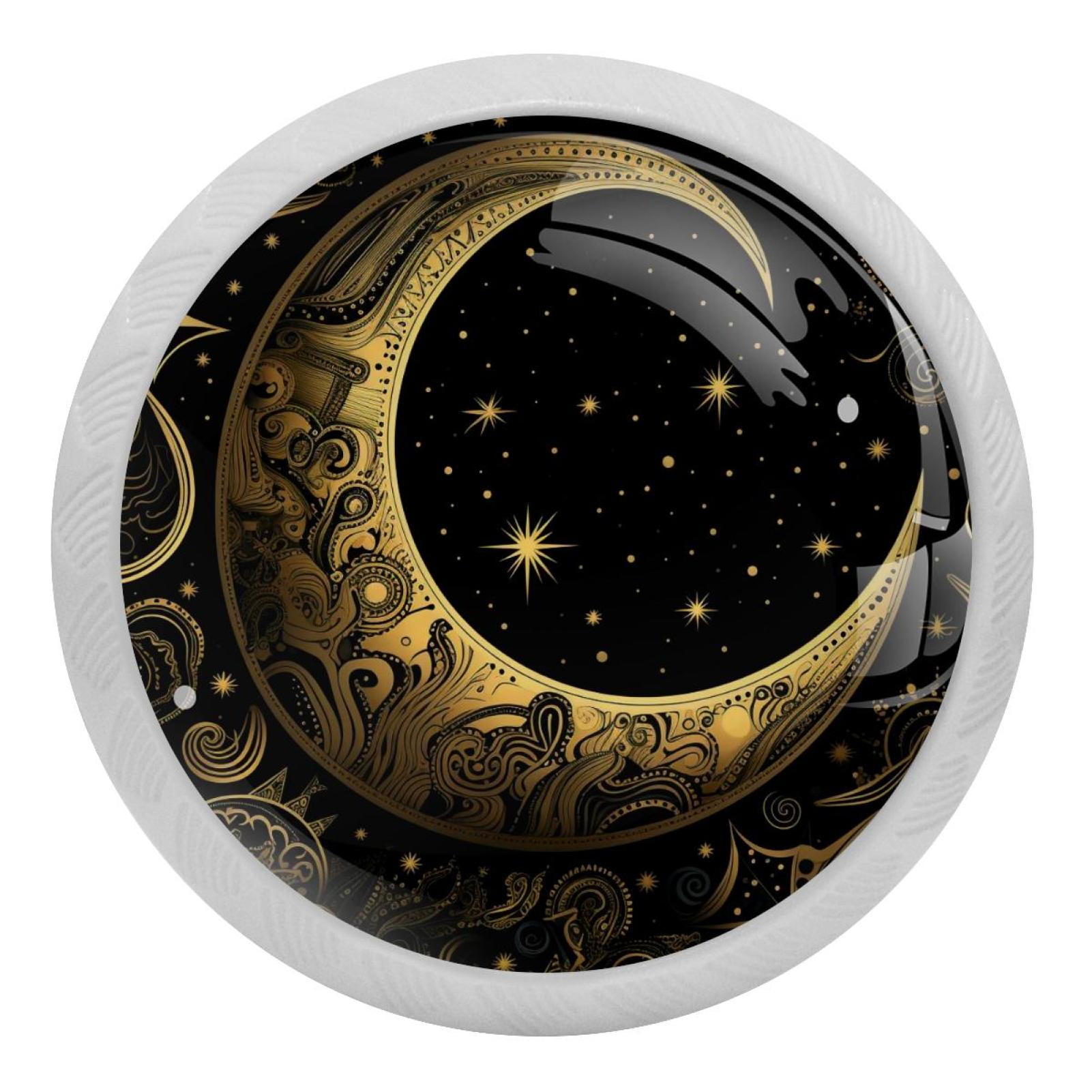 Crescent Sign Fluorescent Drawer Pulls with Screws - Round 4-Pack Glow ...