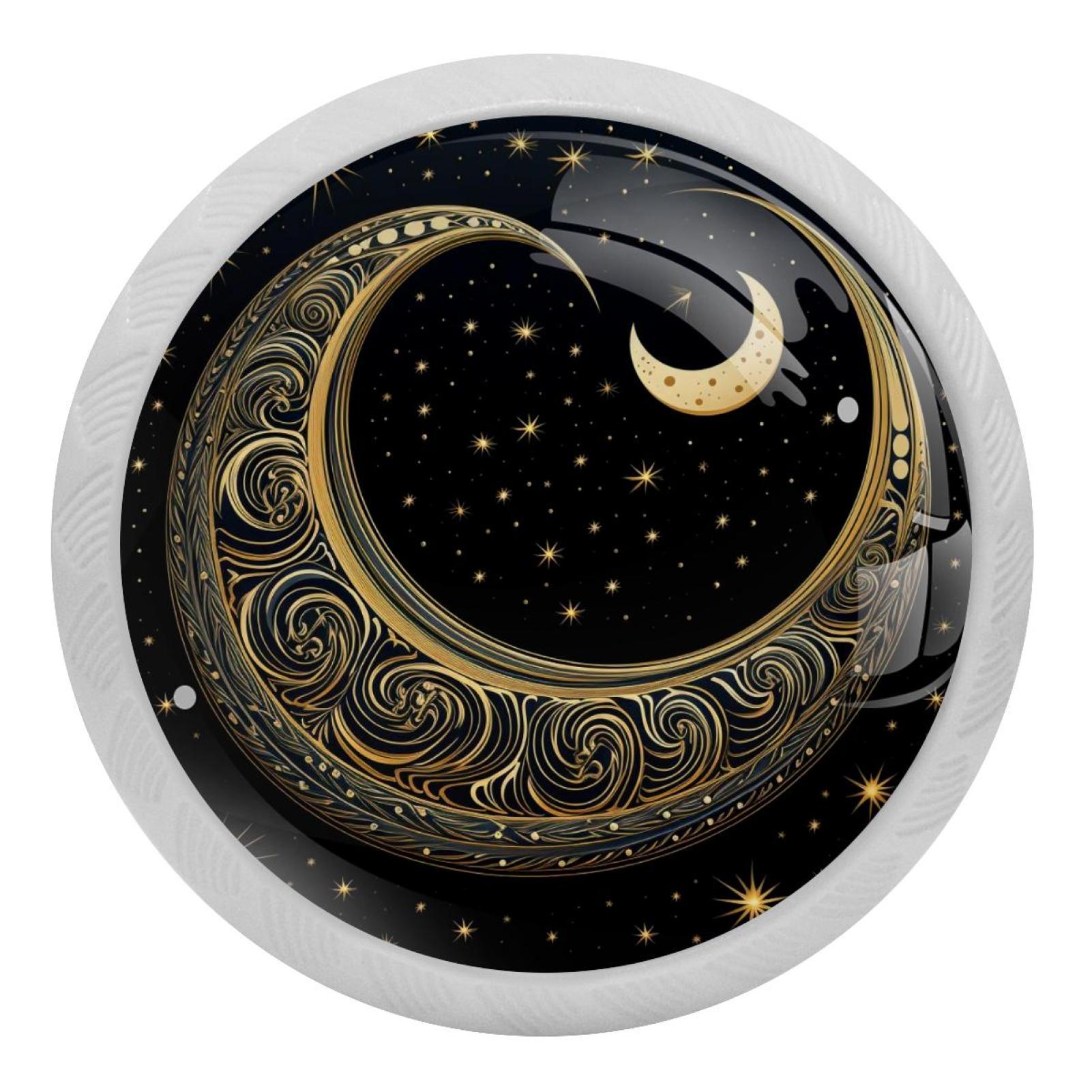 Crescent Sign Fluorescent Drawer Pulls with Screws - Round 4-Pack: Glow ...