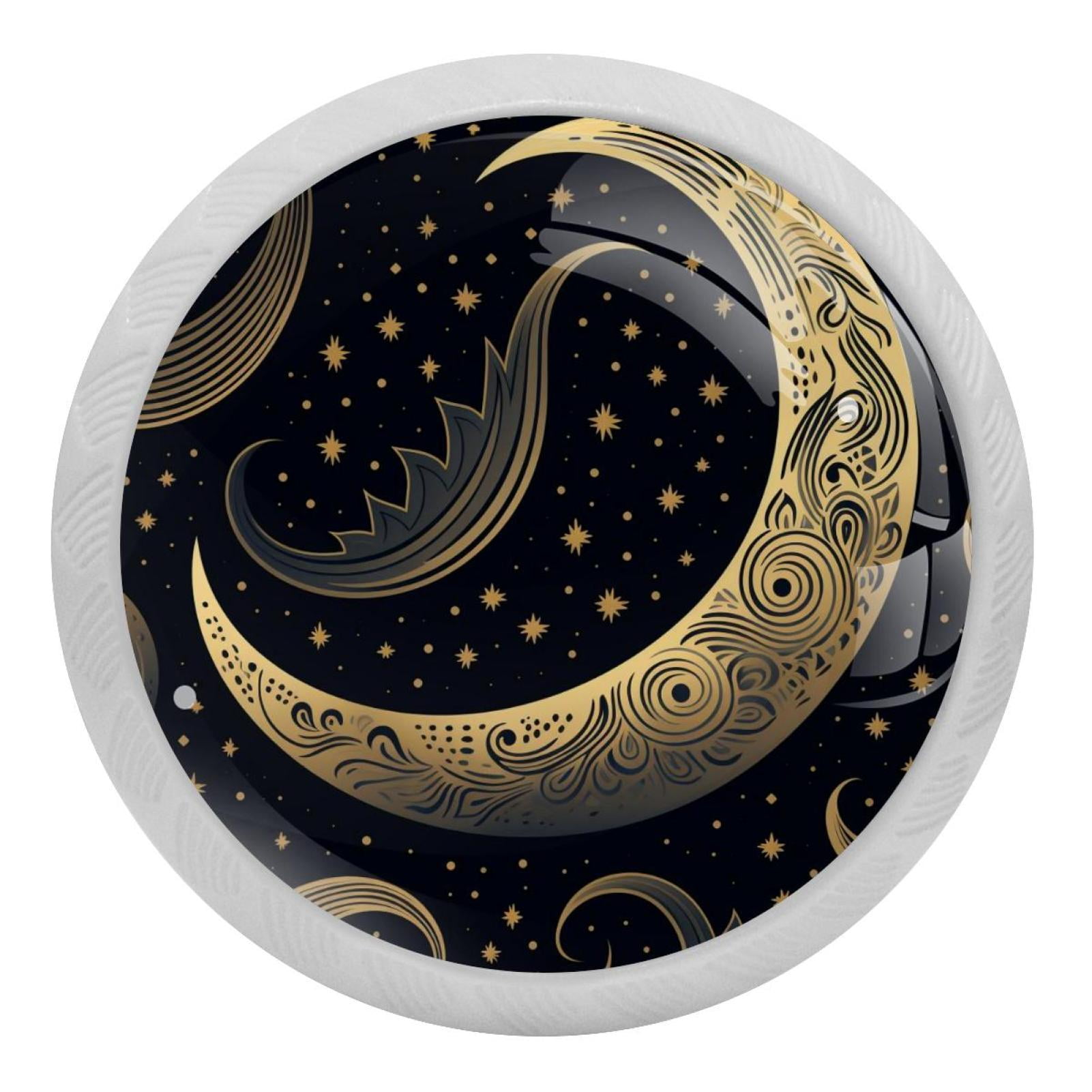 Crescent Sign Fluorescent Drawer Pulls with Screws: Round 4-Pack Glow ...