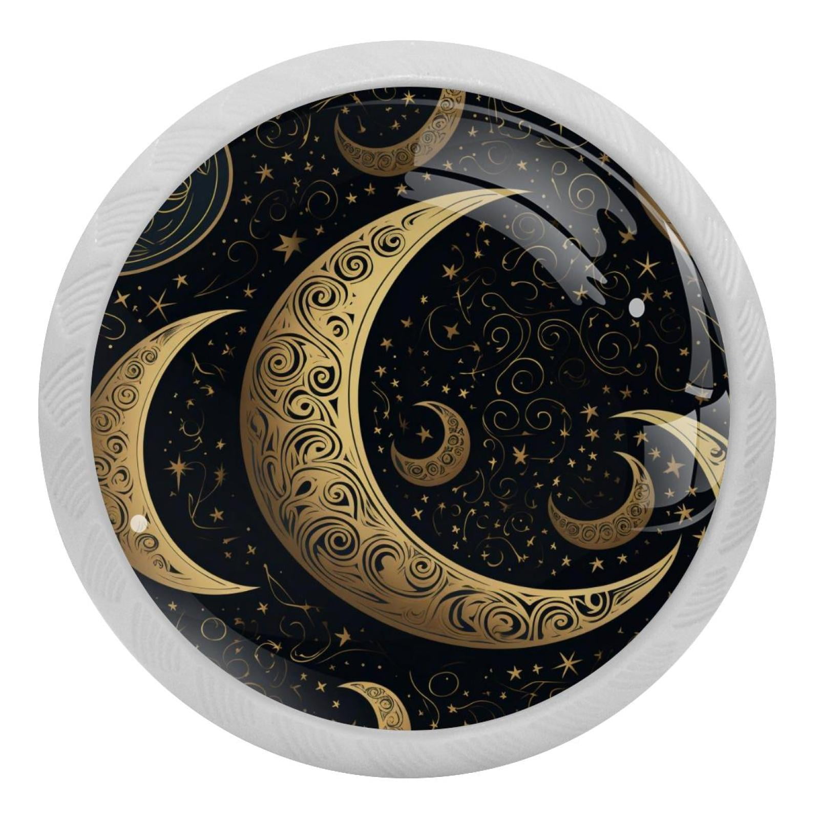 Crescent Sign Fluorescent Drawer Pulls with Screws, Round 4-Pack, Glow ...