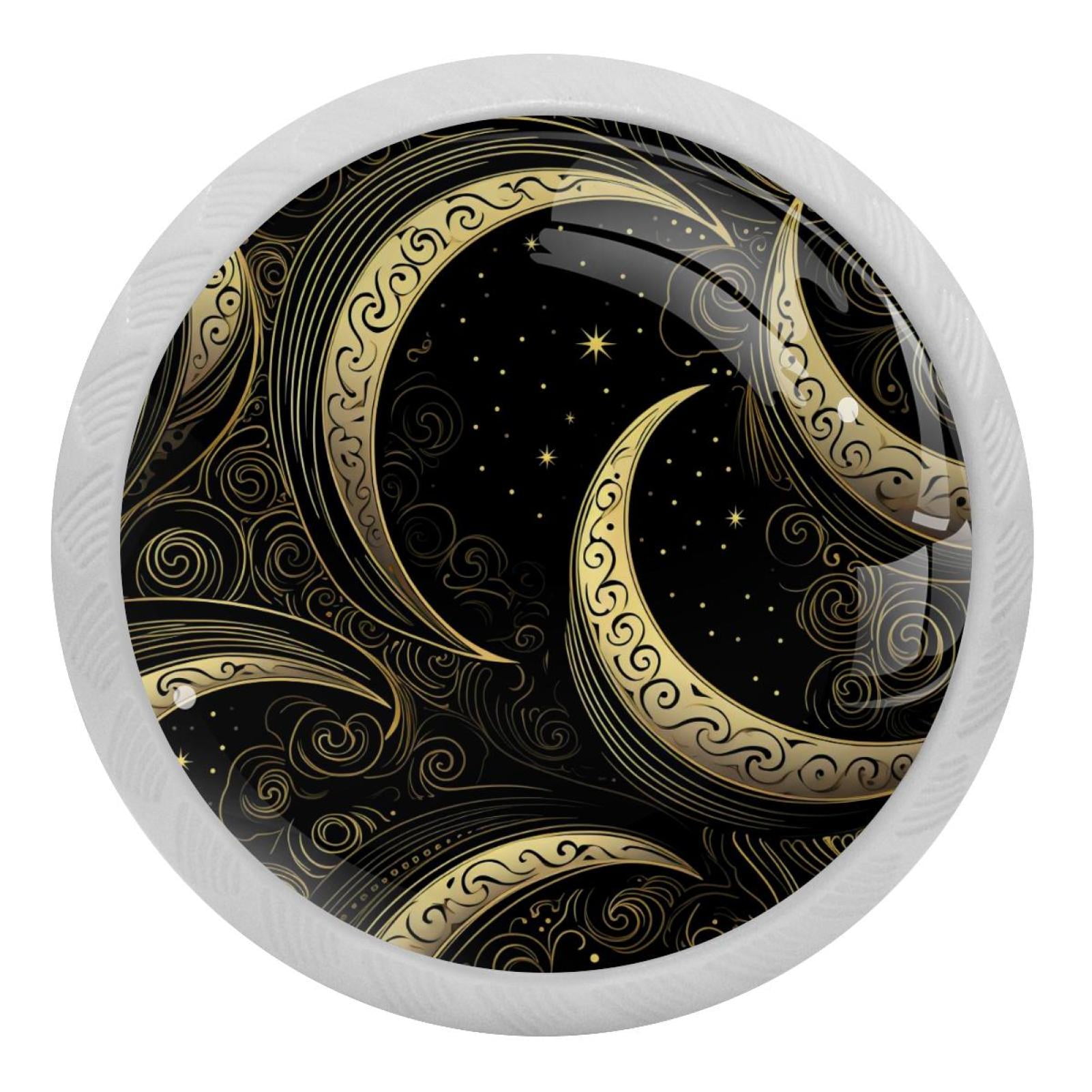 Crescent Sign Fluorescent Drawer Pulls with Screws: Round 4-Pack, Glow ...