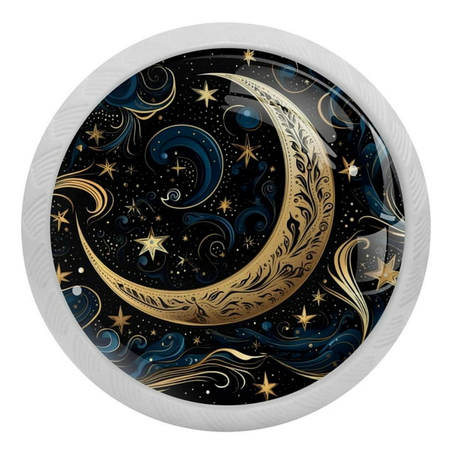 Crescent Sign Fluorescent Drawer Pulls with Screws: Round 4-Pack - Glow ...