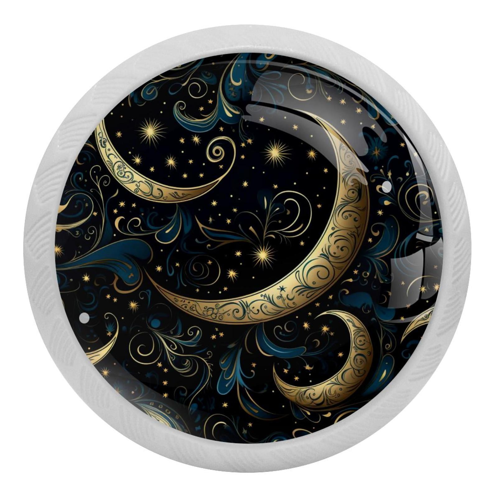 Crescent Sign Glow-in-the-Dark Fluorescent Drawer Pulls with Screws - 4 ...