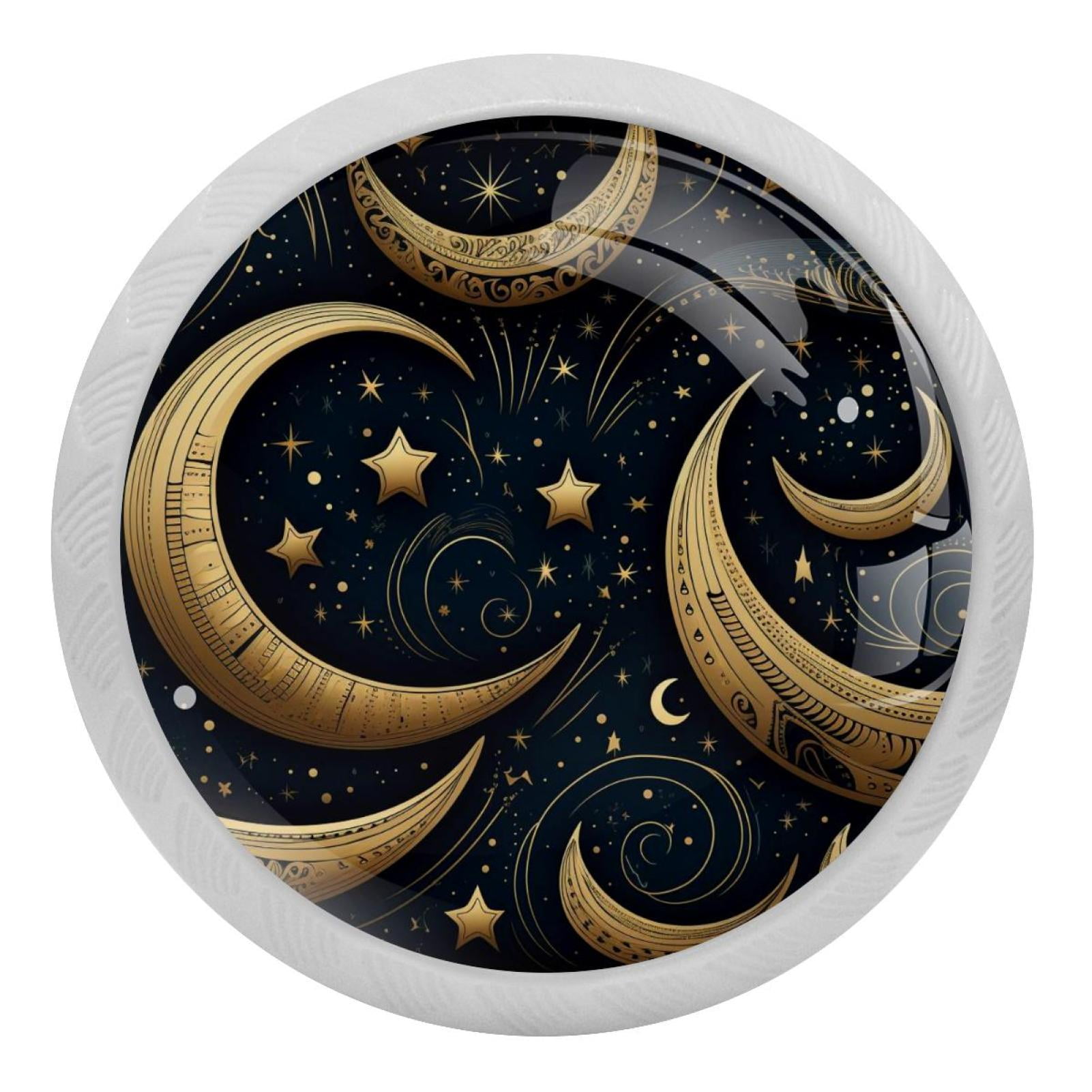 Crescent Sign Glow-in-the-Dark Round Cabinet Knobs - Fluorescent Drawer ...