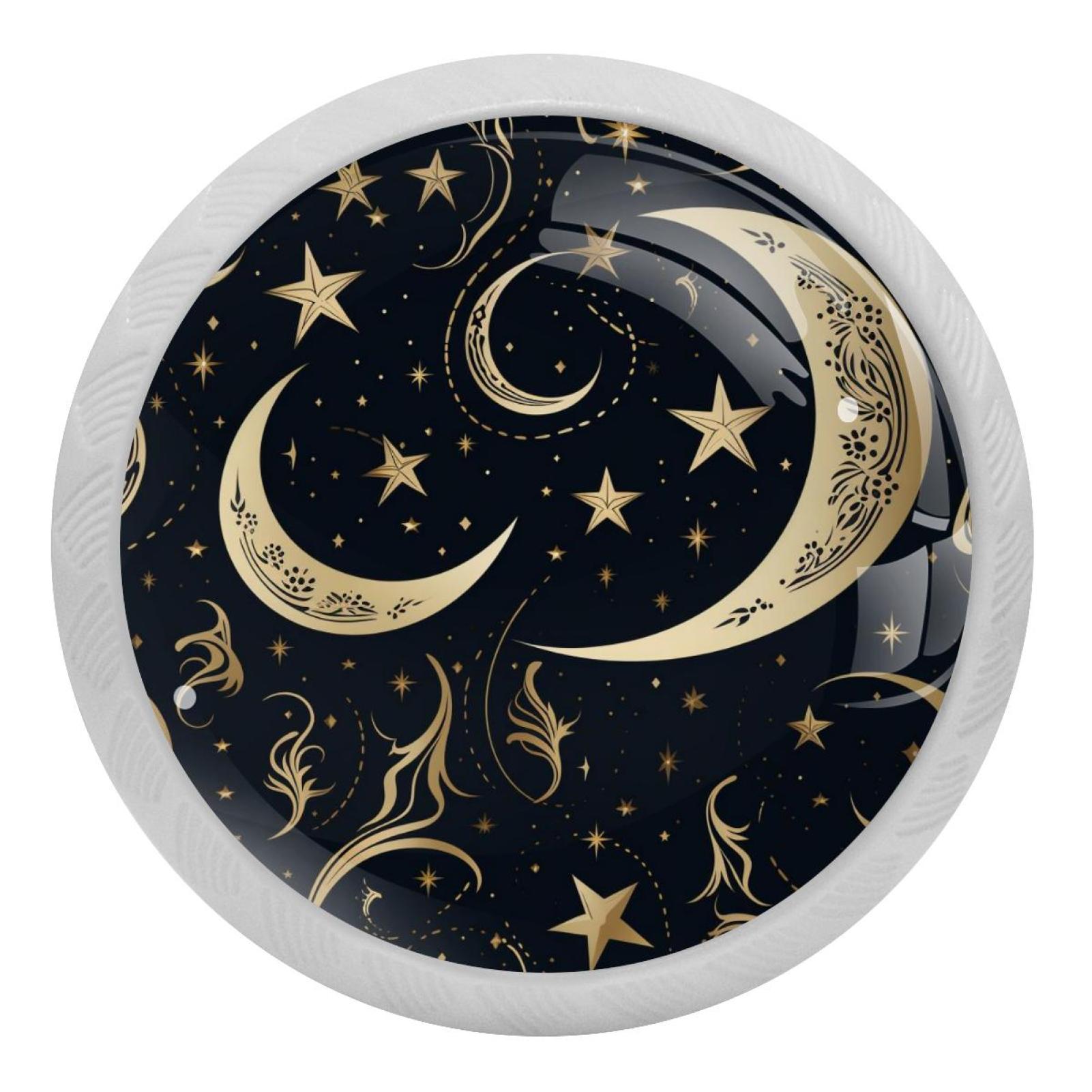 Crescent Sign Glow-in-the-Dark Round Cabinet Knobs - Fluorescent Drawer ...