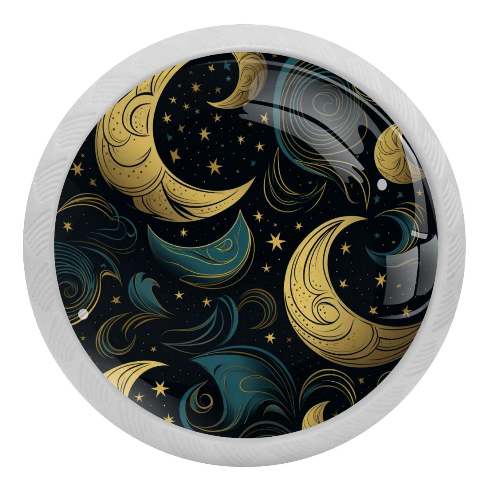 Crescent Sign Round Glow-in-the-Dark Cabinet Knobs: Fluorescent Drawer ...