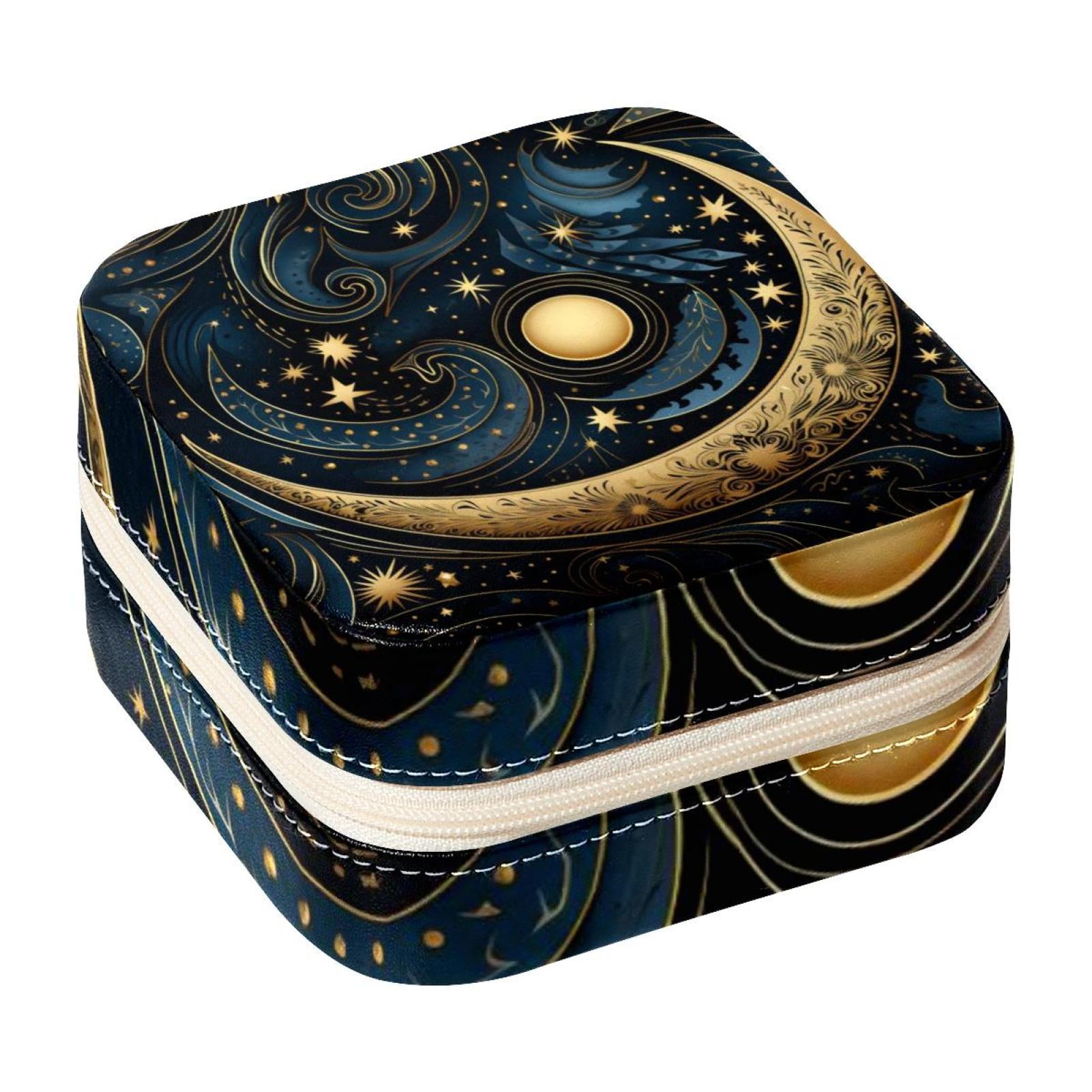 Crescent Sign Travel Portable Square Jewelry Organizer Box - Earring ...