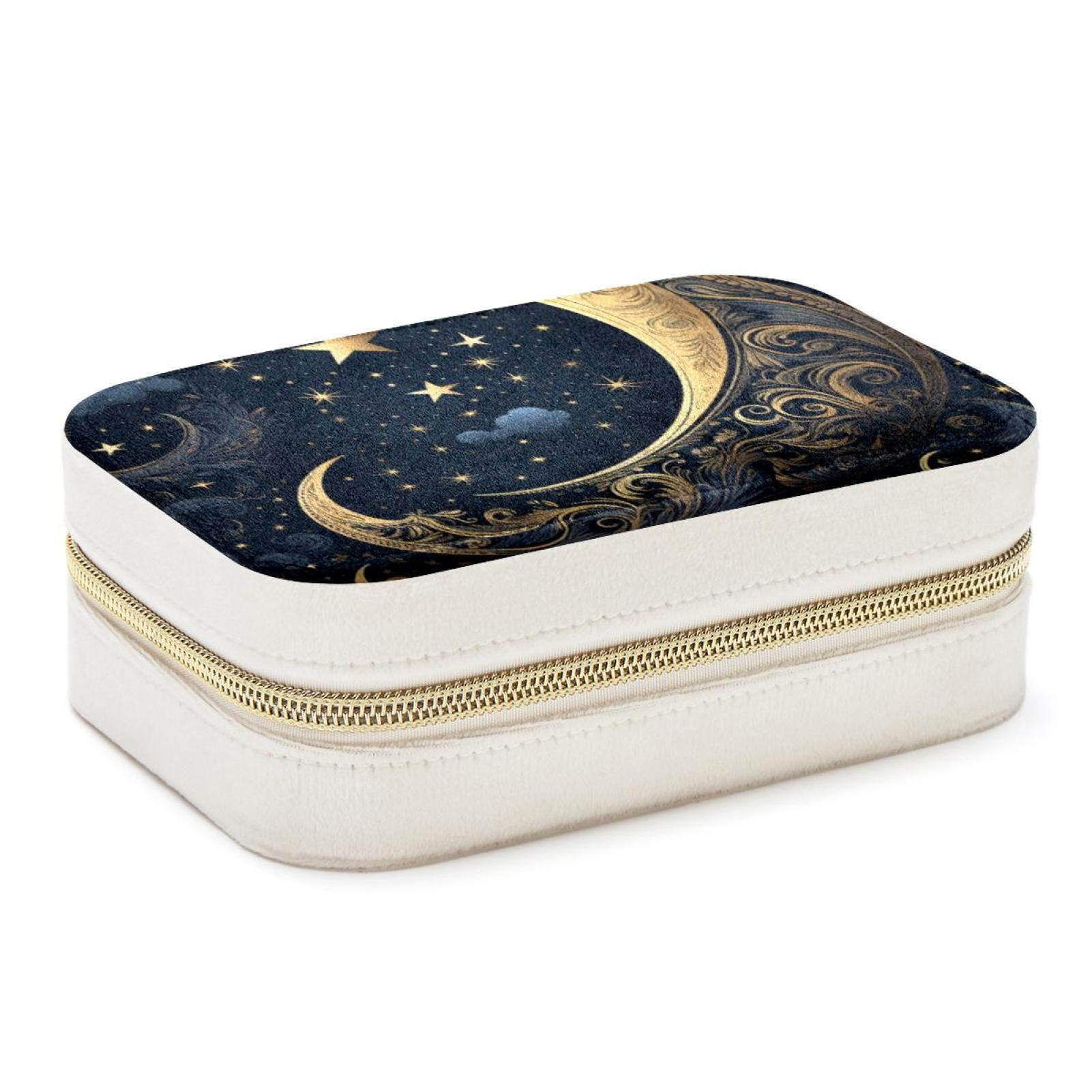 Crescent Sign Velvet Portable Jewelry Stand with Removable Compartment ...