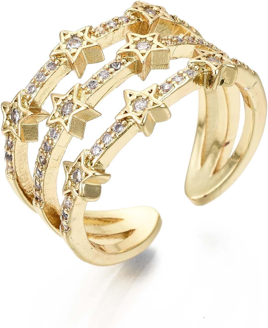 Crescent Star Multi Layered Small Open Rings Inner Diameter 17mmfor ...
