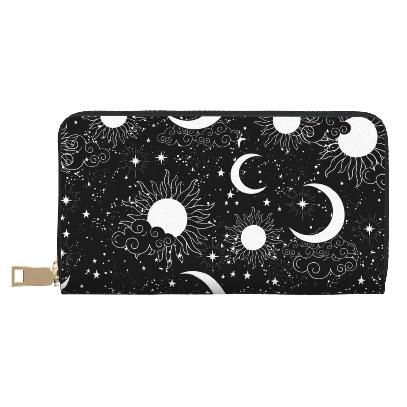 Crescent and Stars Wallet Women, Leather Bifold Multi Card Wallet ...
