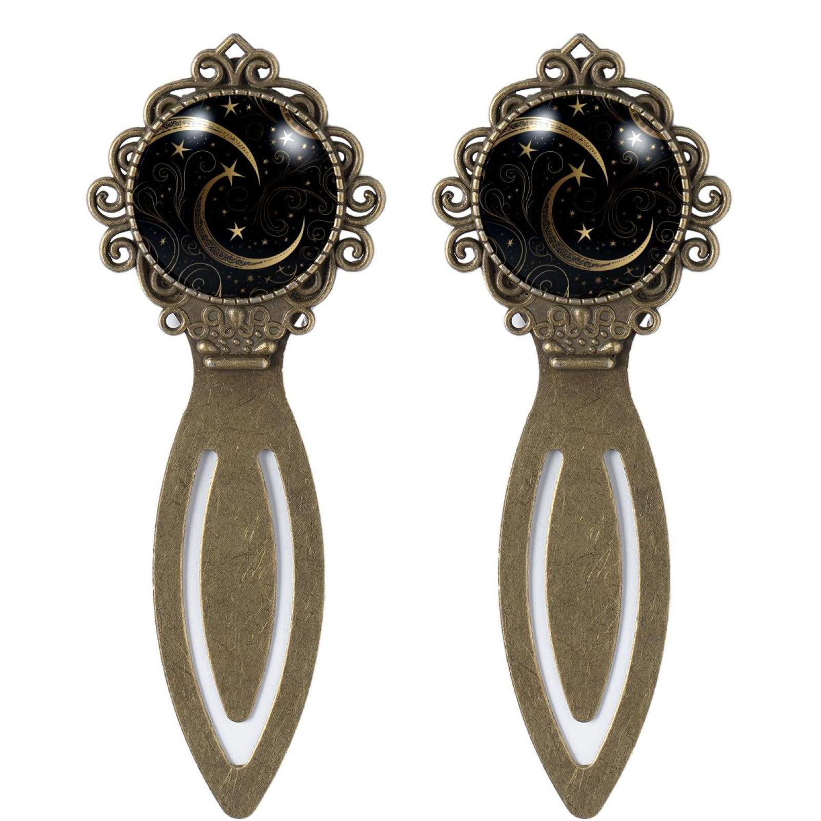 Crescent moon symbol Book Marks: Vintage Copper-Colored Lace Bookmarks ...