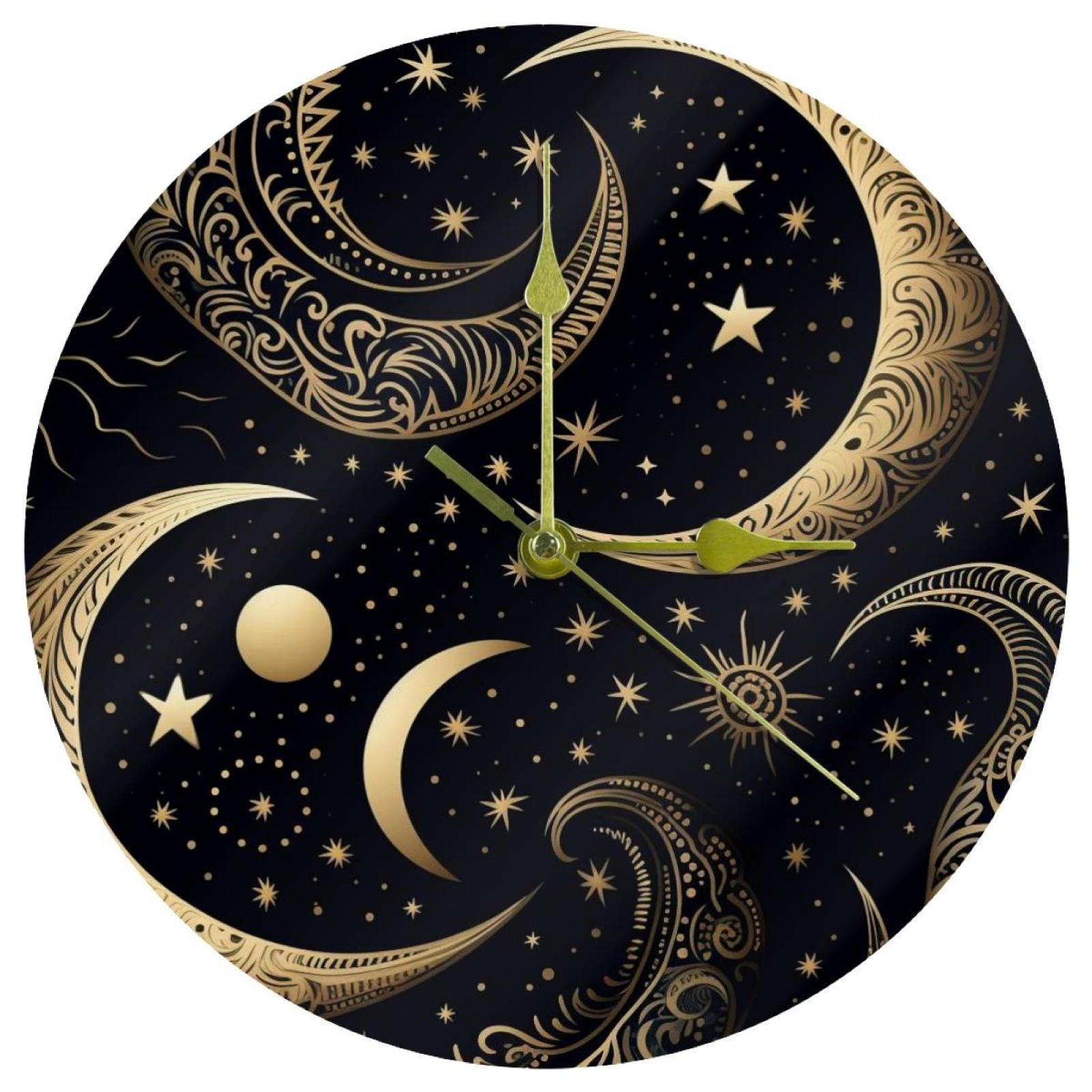 Crescent moon symbol Contemporary Acrylic Circular Wall Clock - Stylish ...