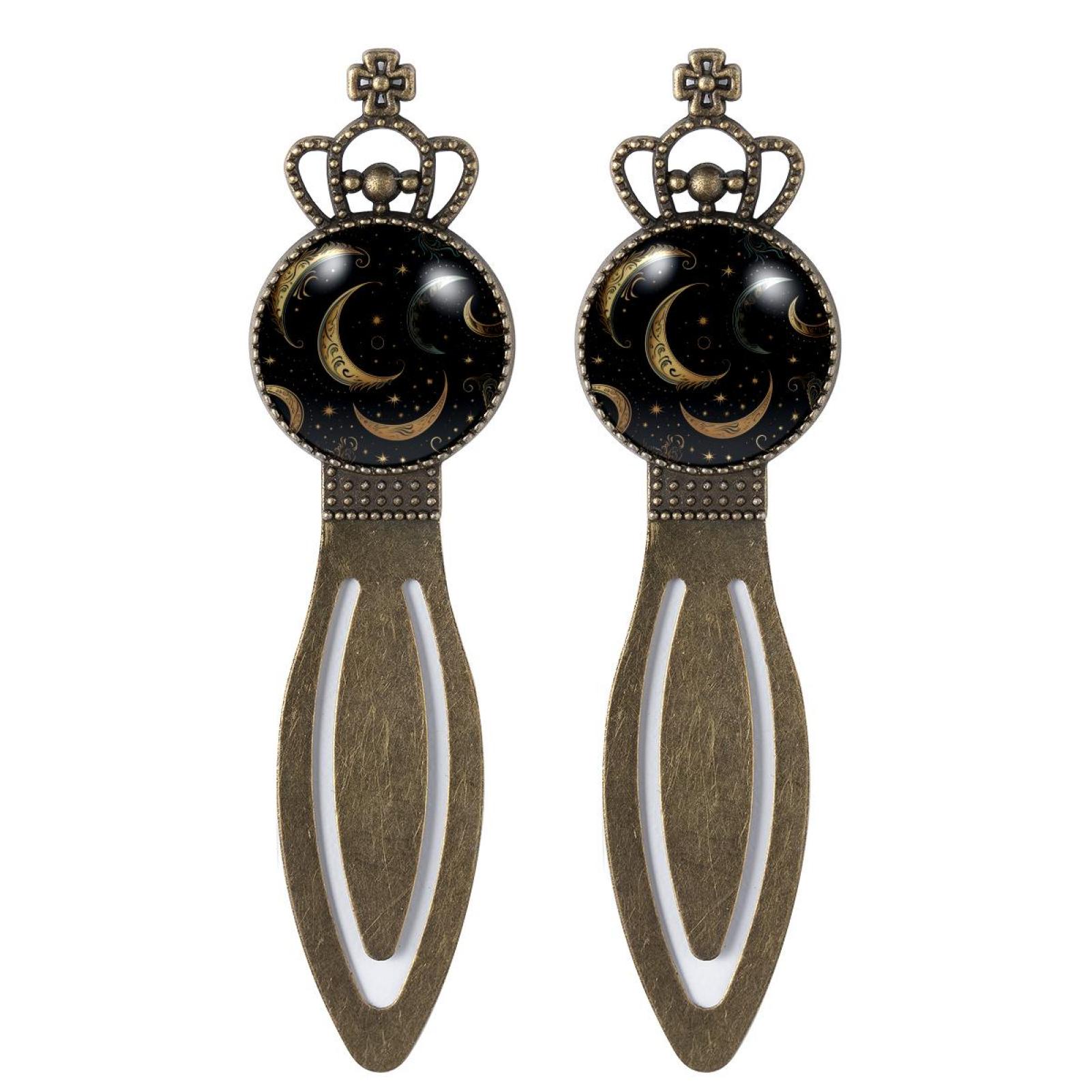 Crescent moon symbol Copper Crown-Shaped Bookmarks, Set of 2 Stainless ...