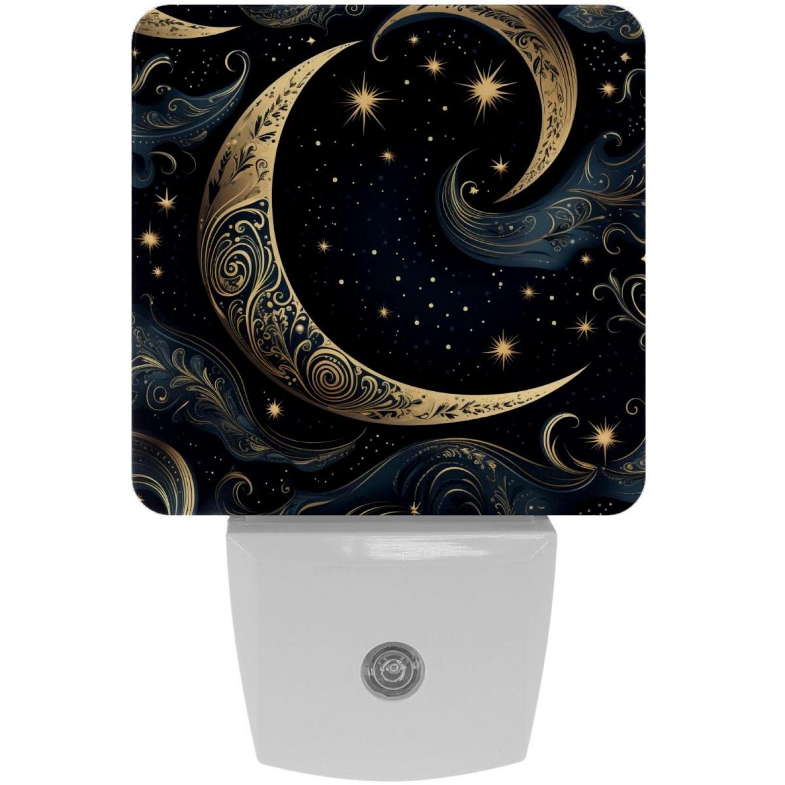 Crescent moon symbol LED Square Night Light for Bedroom and Bathroom ...