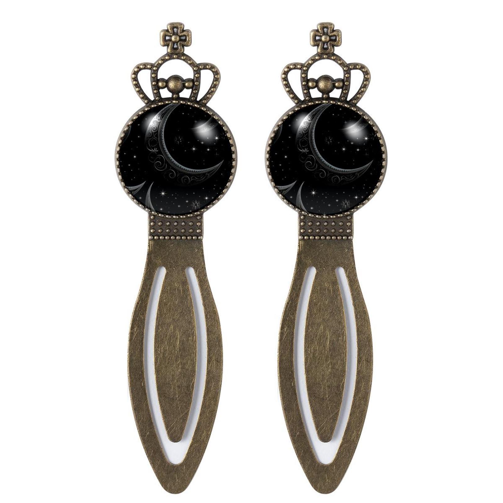 Crescent moon symbol Vintage Copper Crown-Shaped Bookmarks Made of ...