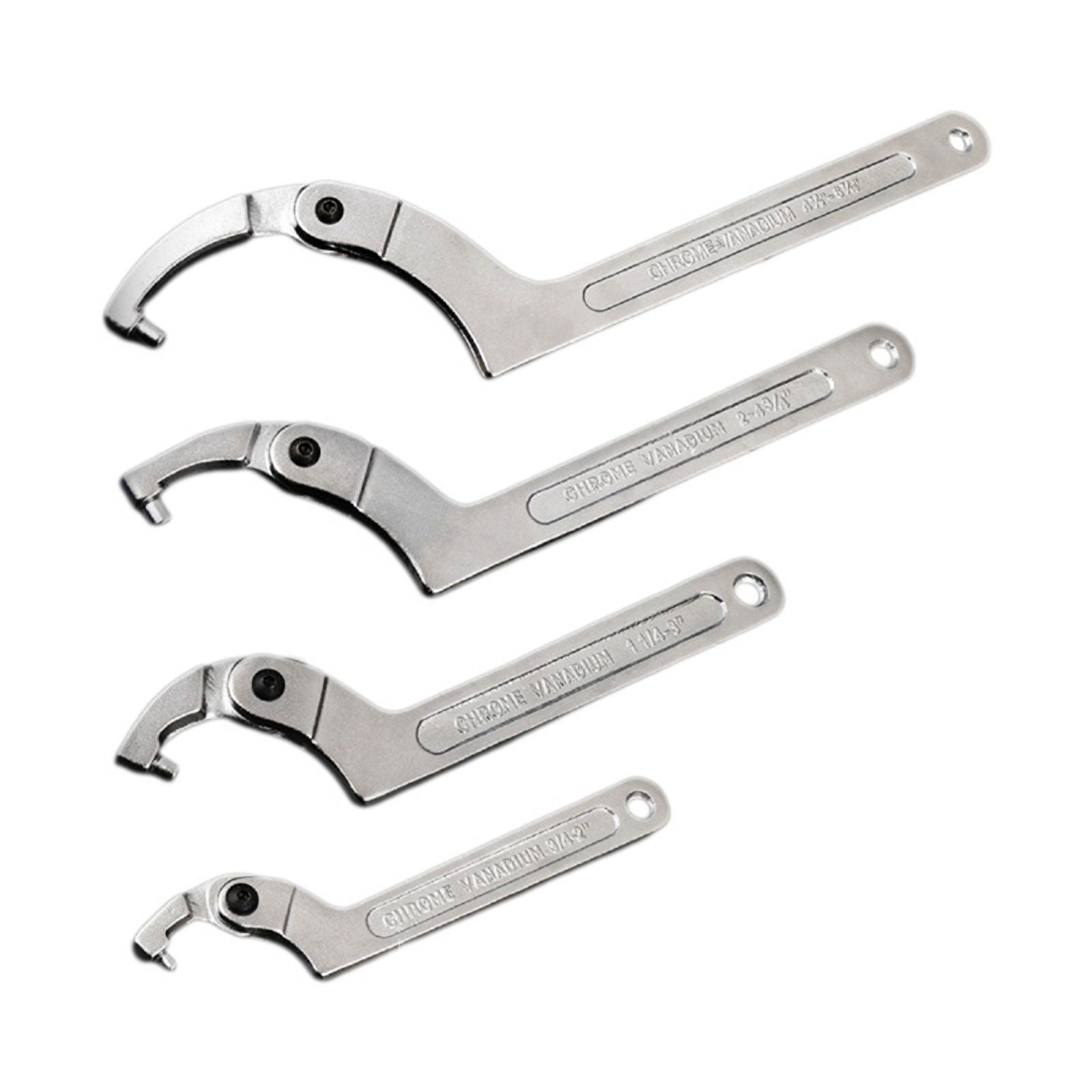Crescent Wrench Set Adjustable C-Pin Hook for Tightening and Locking of ...