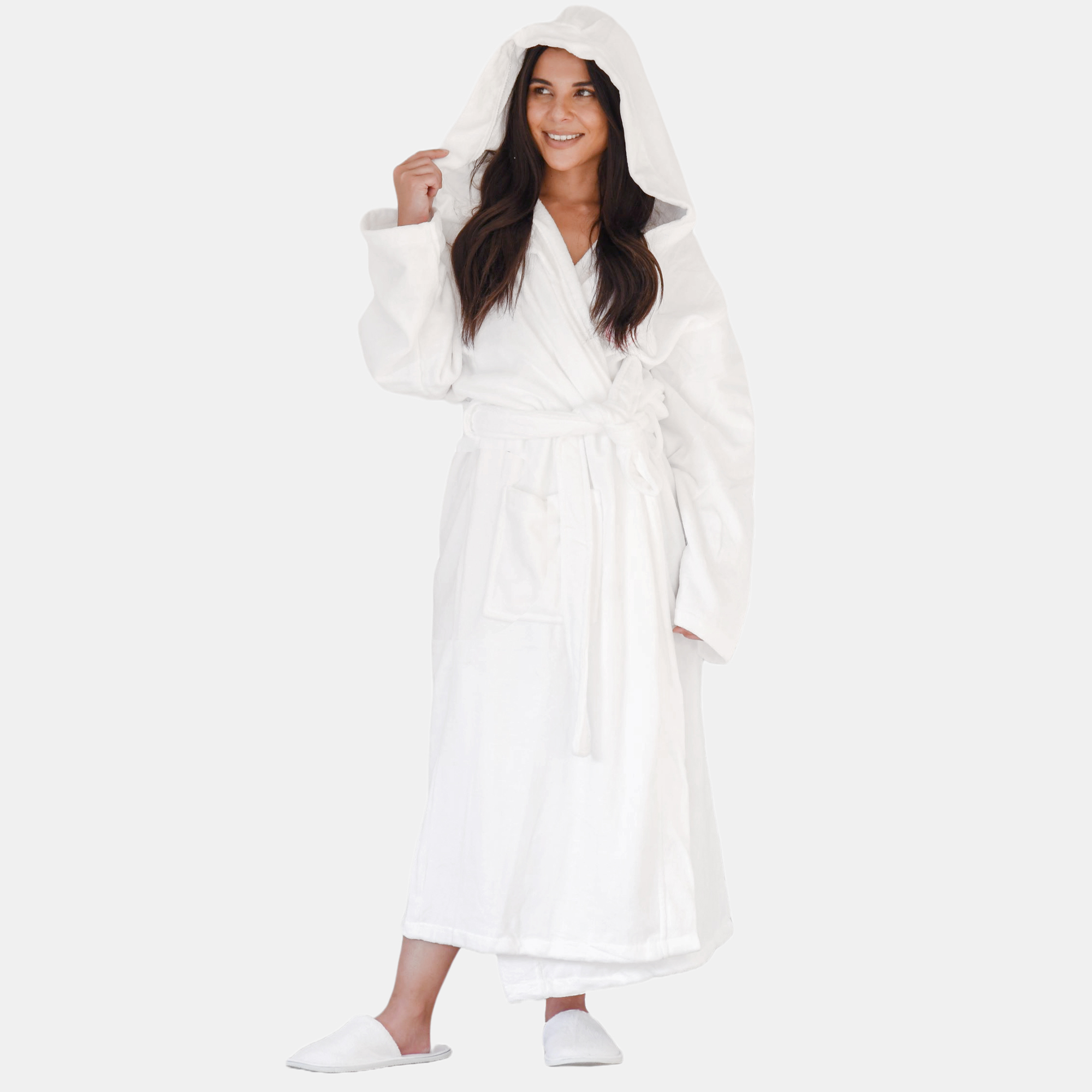 Crescentt Luxury Terry Cloth Bath Robes with Slippers for Women Cotton ...