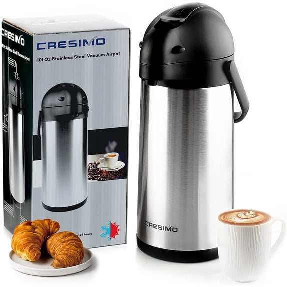 Cresimo, Stainless Steel Thermal Airpot, 3 Liter, Silver - Walmart.com