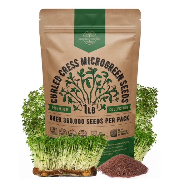 Organo Republic Cress Sprouting, Microgreens Seeds, 1 lb Heirloom ...