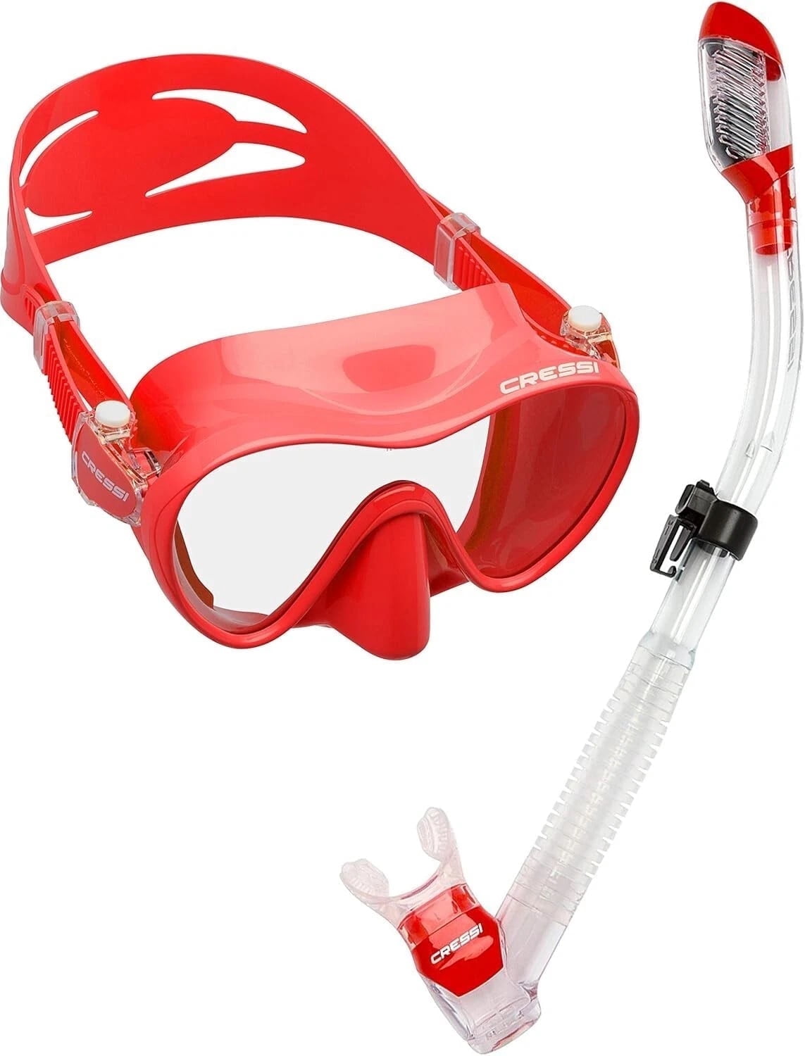 Cressi F1 Mask Supernova Dry Snorkel Combo Frameless Wide View Silicone ...