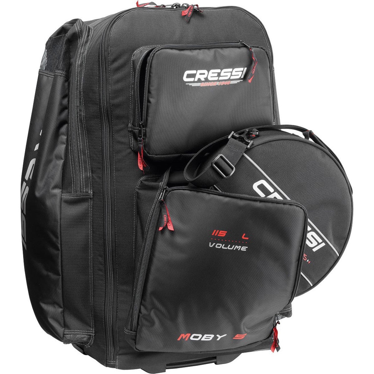 Cressi Moby 5 Red Bag with Wheels & 360-Degree Red Regulator Bag ...