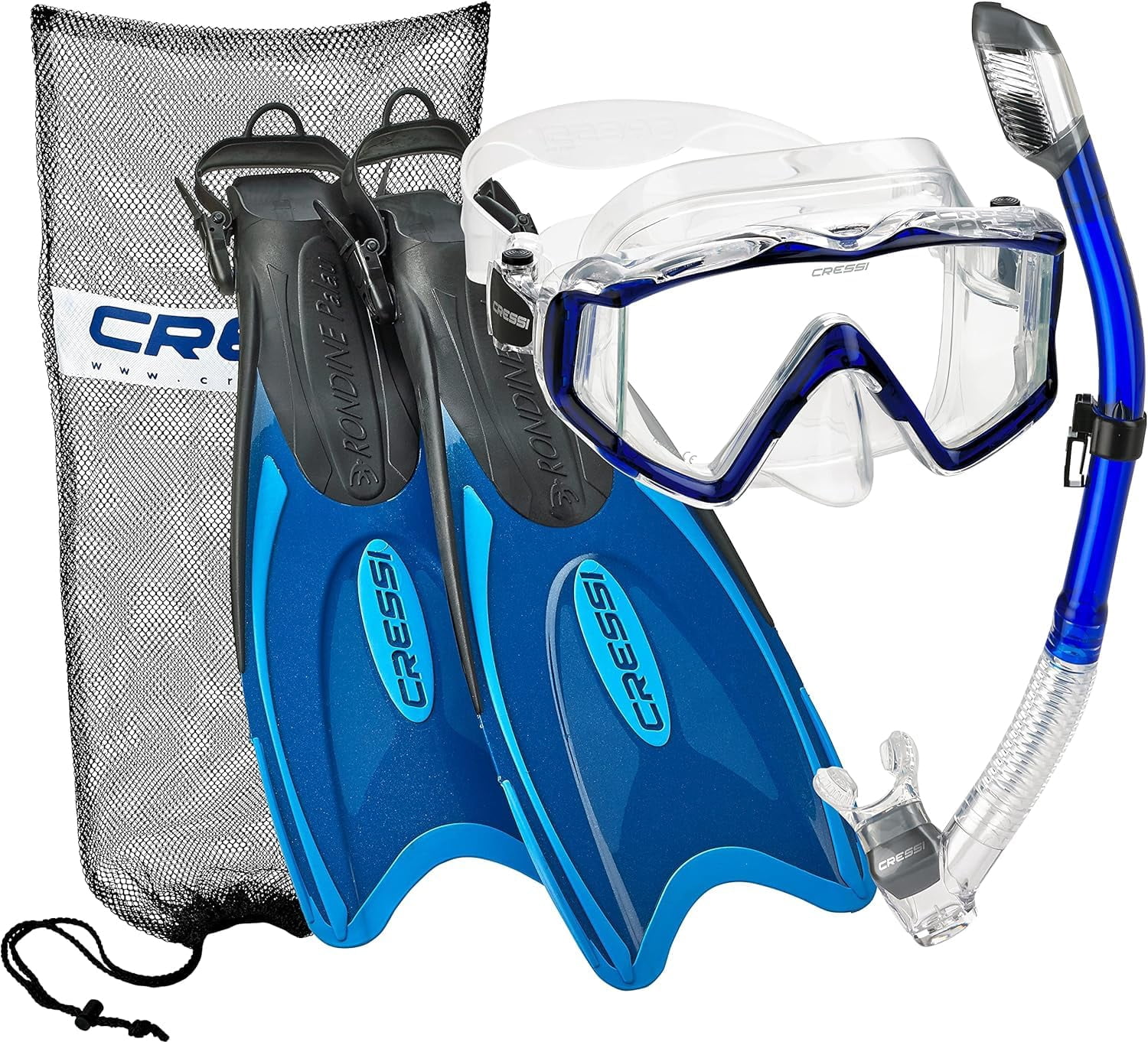 Cressi Italian Design Panoramic View Tempered Glass Lens Snorkel Mask ...