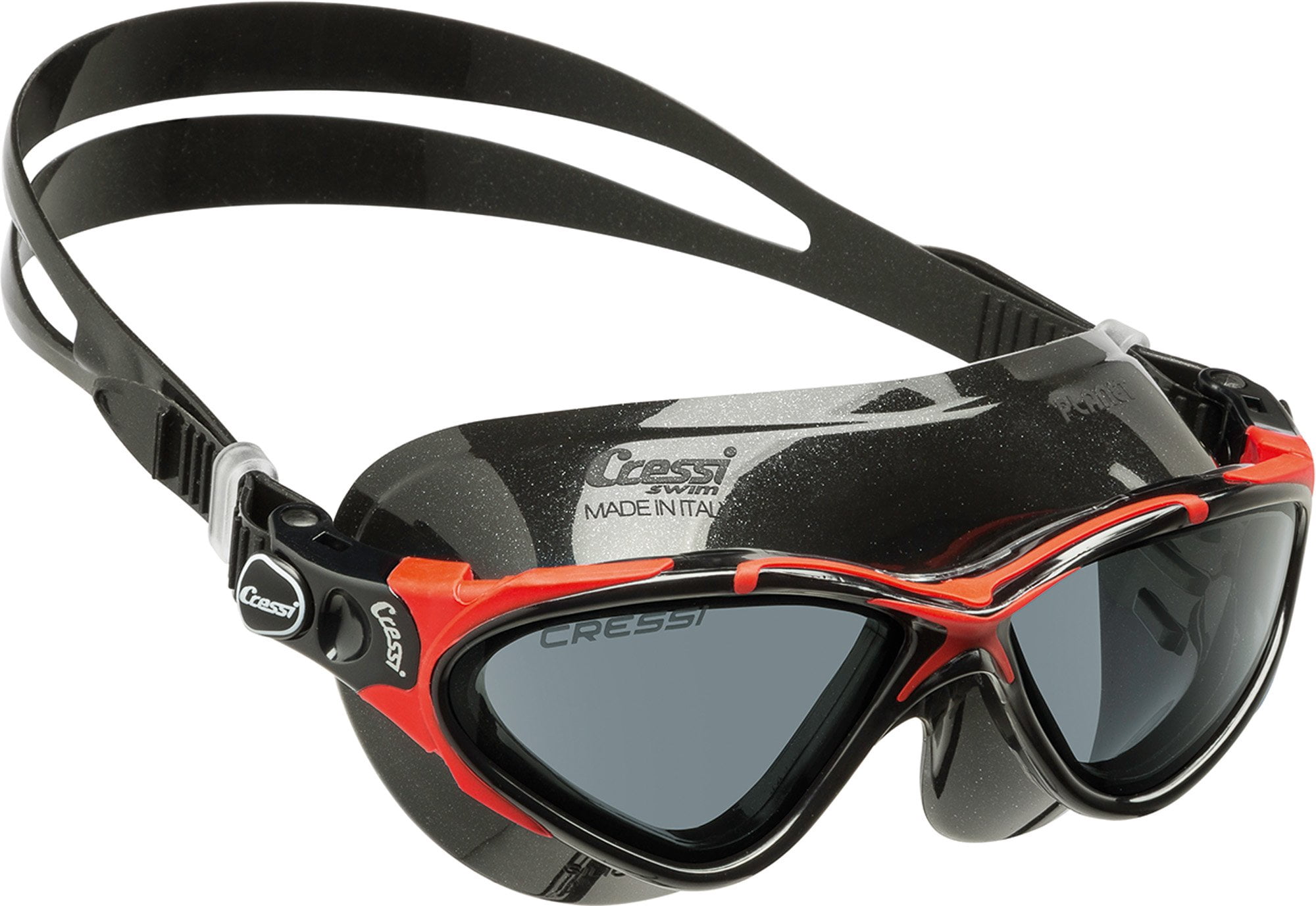 Cressi Planet Crystal Silicone Swim Goggles, Black/Black/Red (DE202758 ...