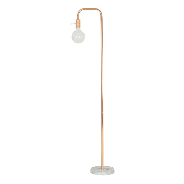 Cresswell Lighting 62" Modern Rose Gold Metal Floor Lamp - Walmart.com