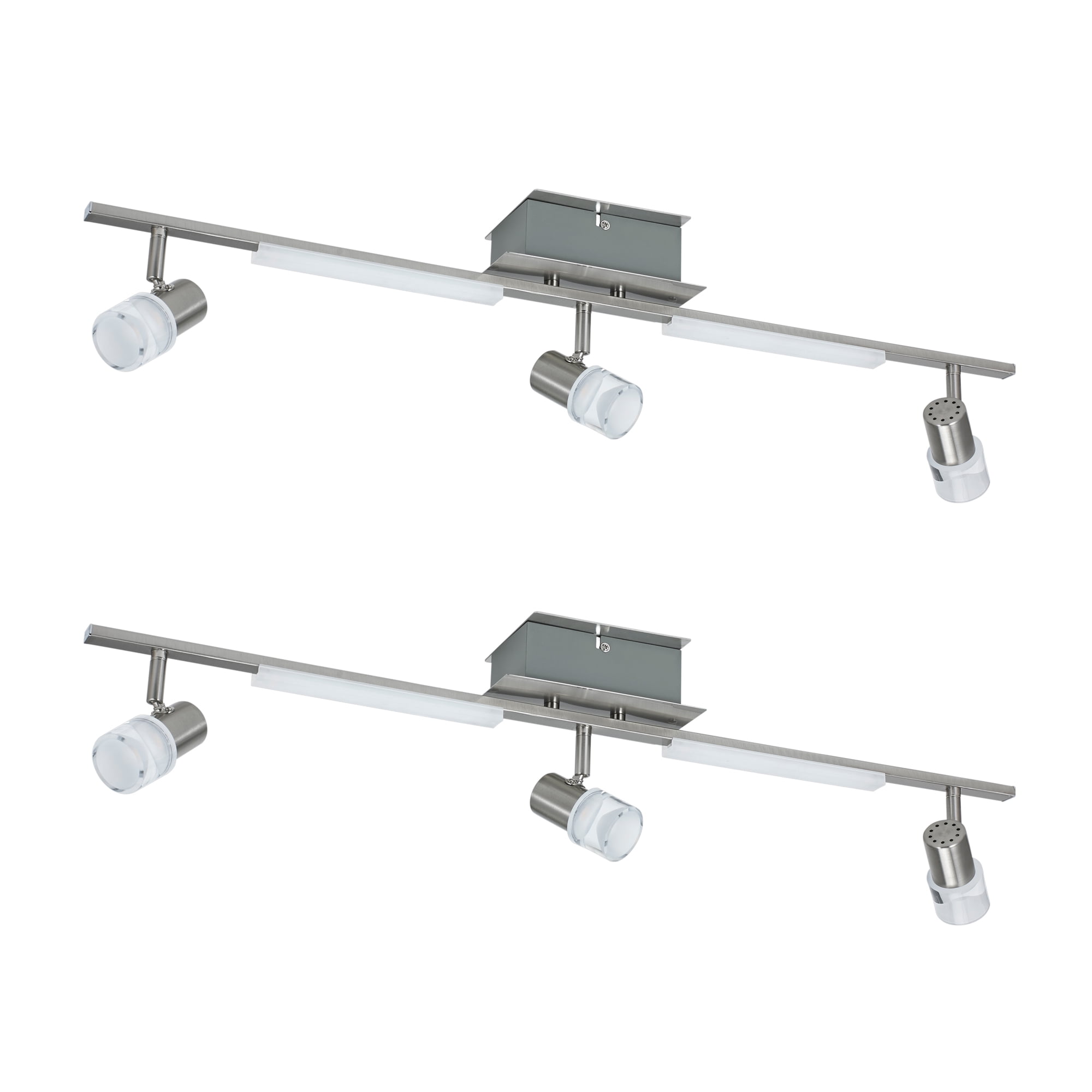 Cresswell Lighting 7" Modern Brushed Nickel 3-Light LED Decorative ...