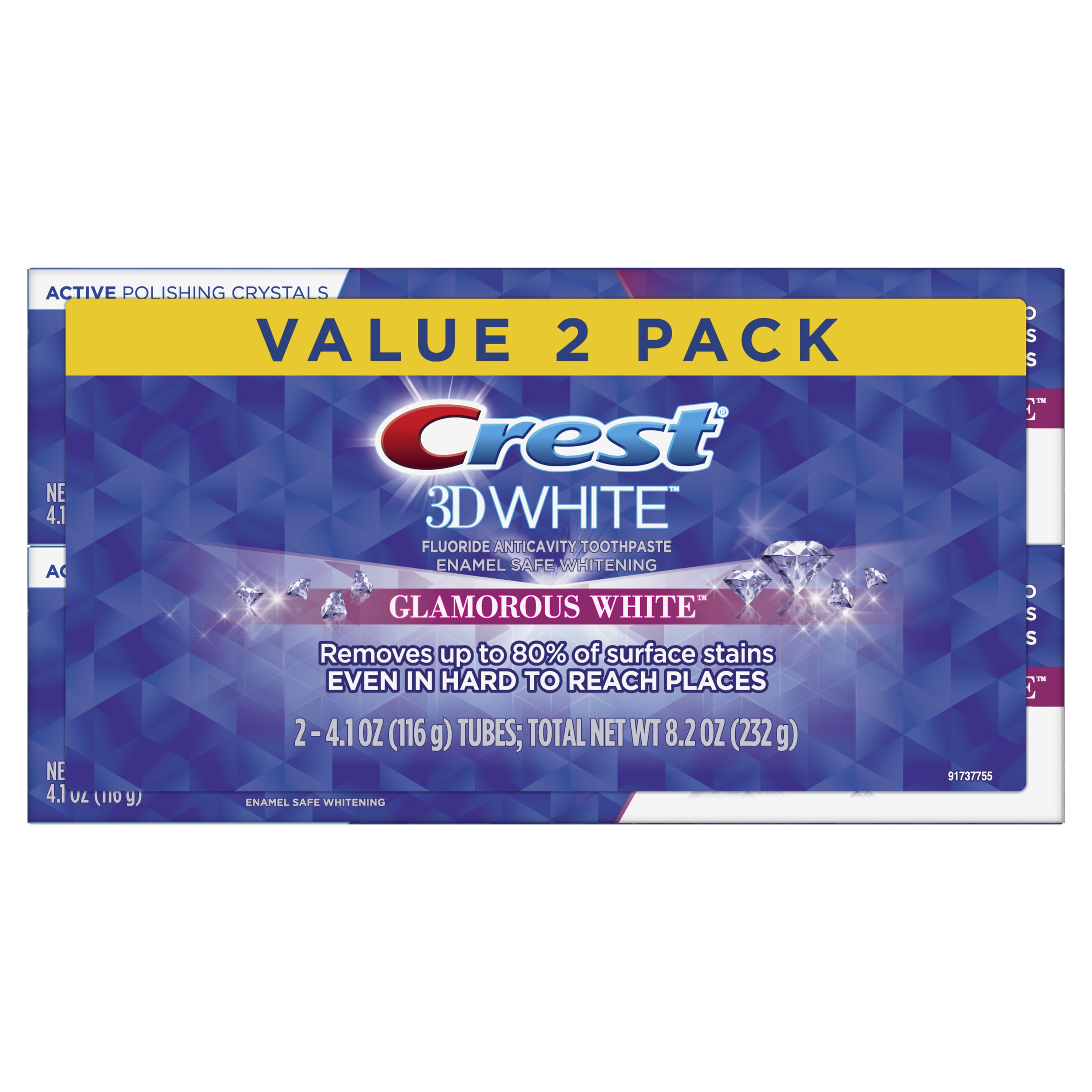 Crest 3D Whitening Glamorous Toothpaste, 4.1 oz, Pack of 2 - Walmart.com