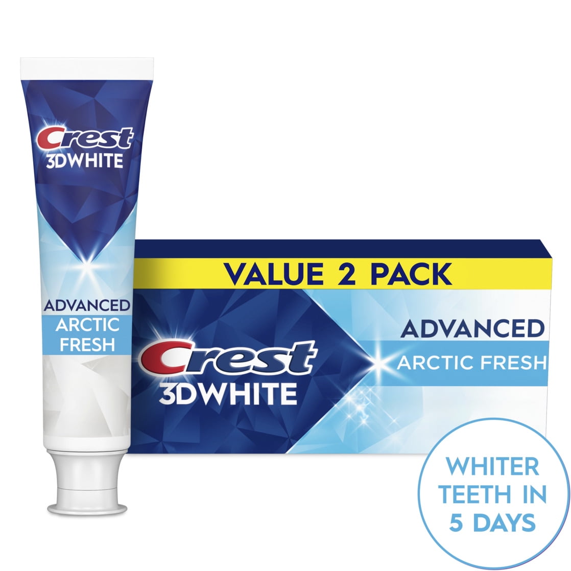 Crest 3D White Adv Arctic Fresh Whitening Toothpaste, 3.3 oz, Pk of 2 ...