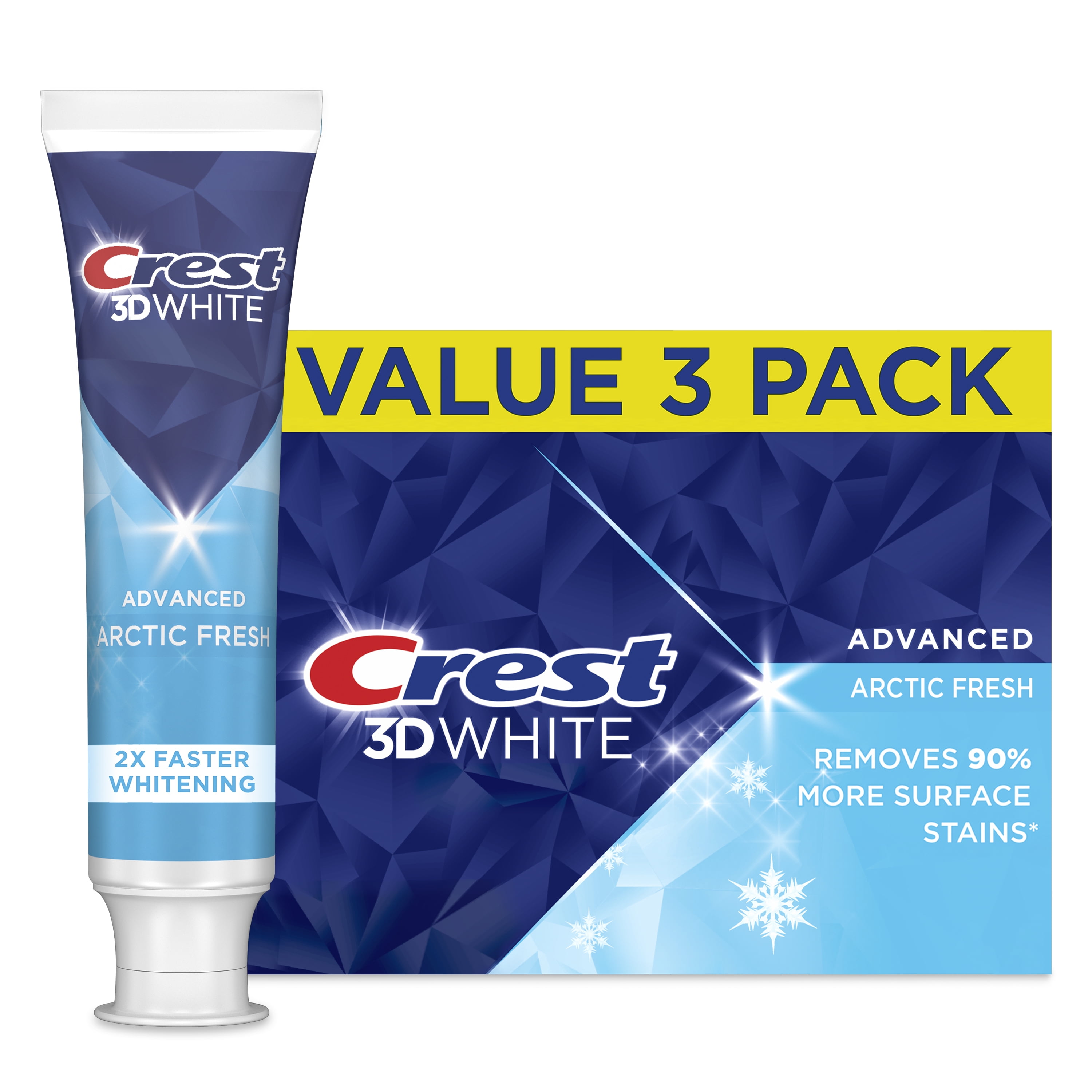 Crest 3D White Advanced Arctic Fresh Toothpaste, 3.3 oz, 3 Pack ...