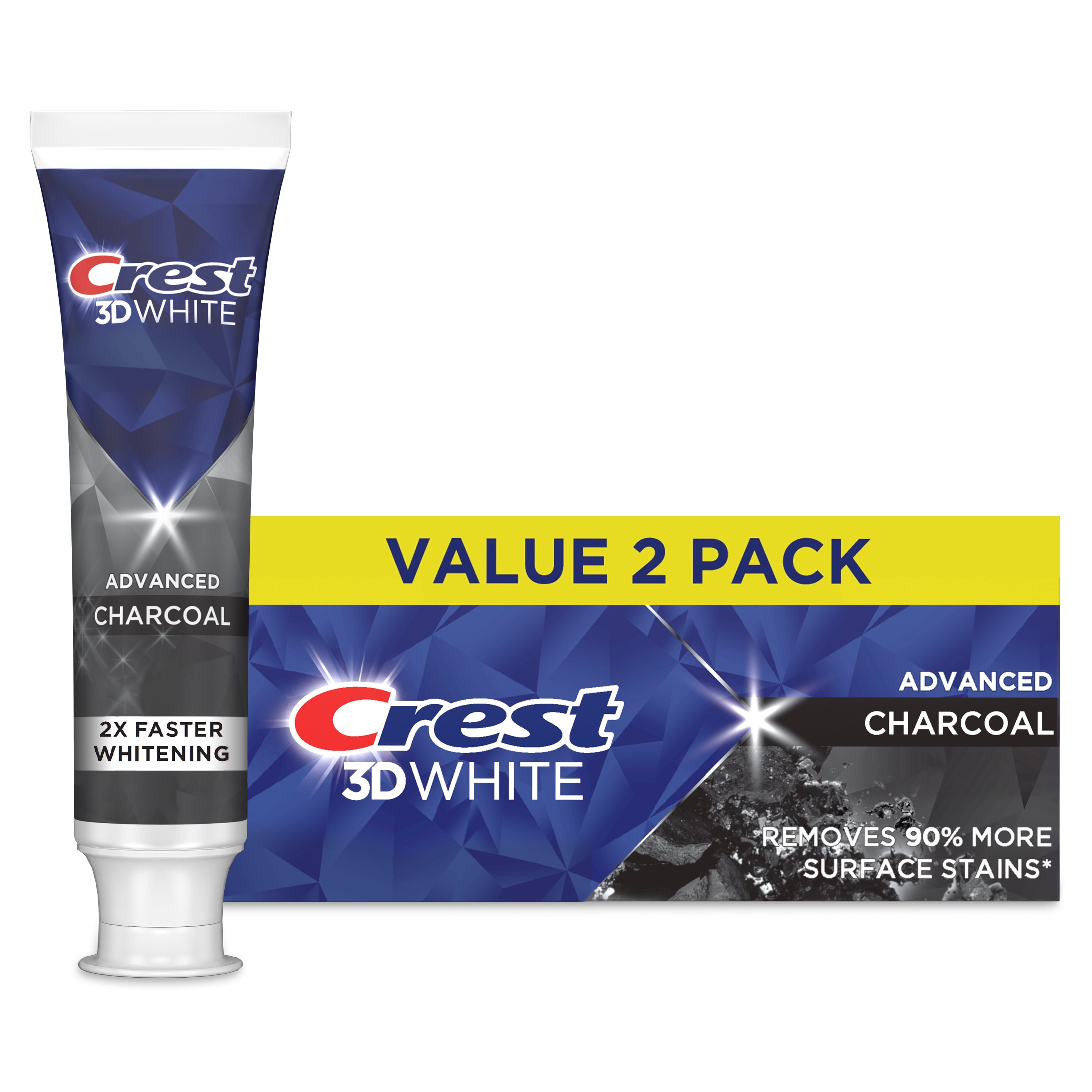 Crest 3D White Advanced Charcoal Mint Toothpaste, Bright Whitening, 3 ...