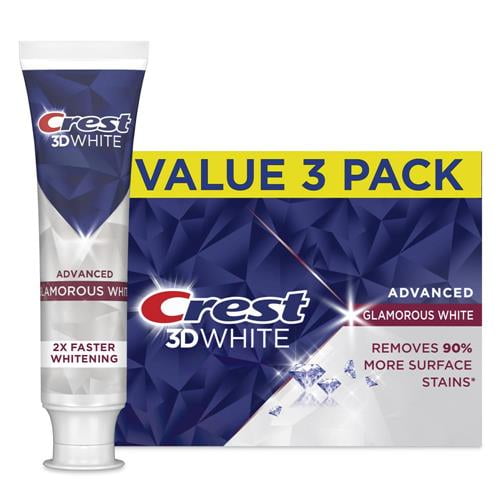 Crest 3D White Advanced Glamorous White Teeth Whitening Toothpaste, 3.3 ...