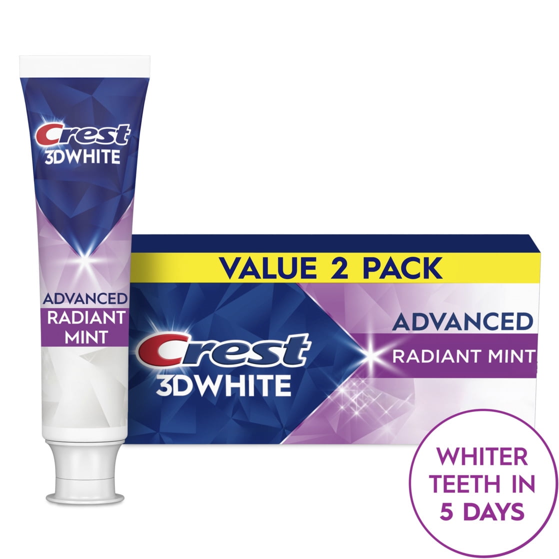 Crest Whitening Toothpaste 3.3 oz, Advanced Radiant Mint for Bright ...
