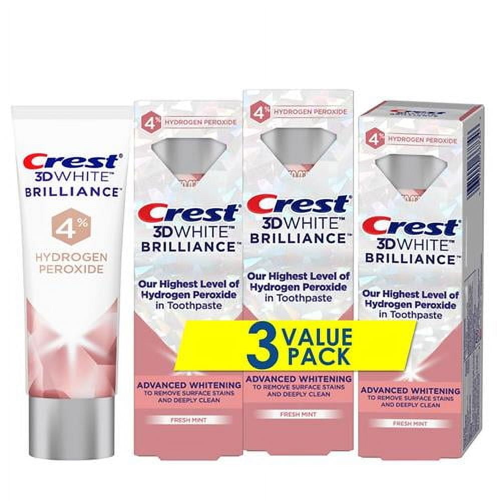 Crest 3D White Brilliance Hydrogen Peroxide Toothpaste With Fluoride, 3 ...