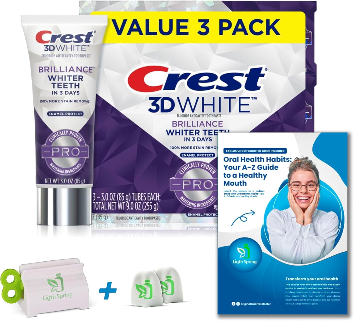 Crest 3D White Brilliance Pro Enamel Protect Toothpaste, 3 pk./3.0 oz ...