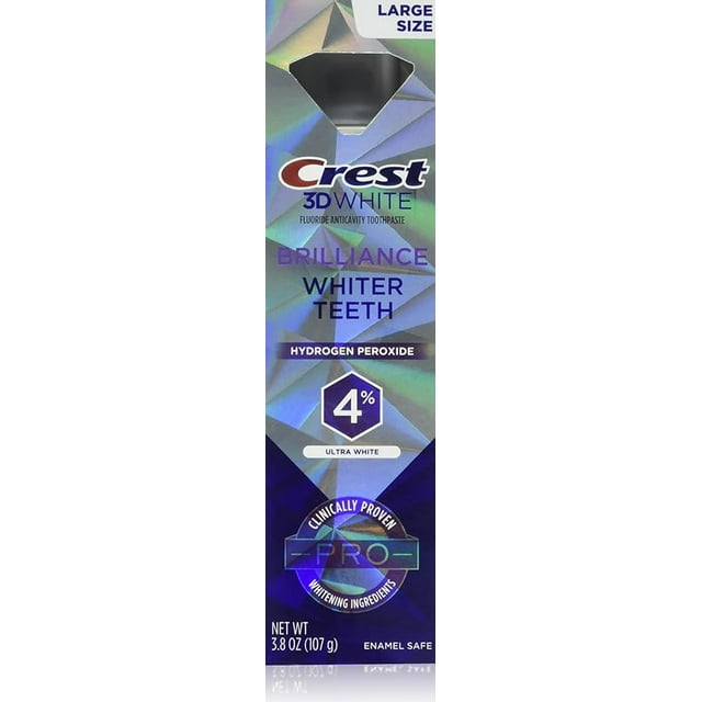 Crest 3D White Brilliance Pro Ultra White Teeth Whitening Toothpaste, 3.8 oz, Anticavity ...