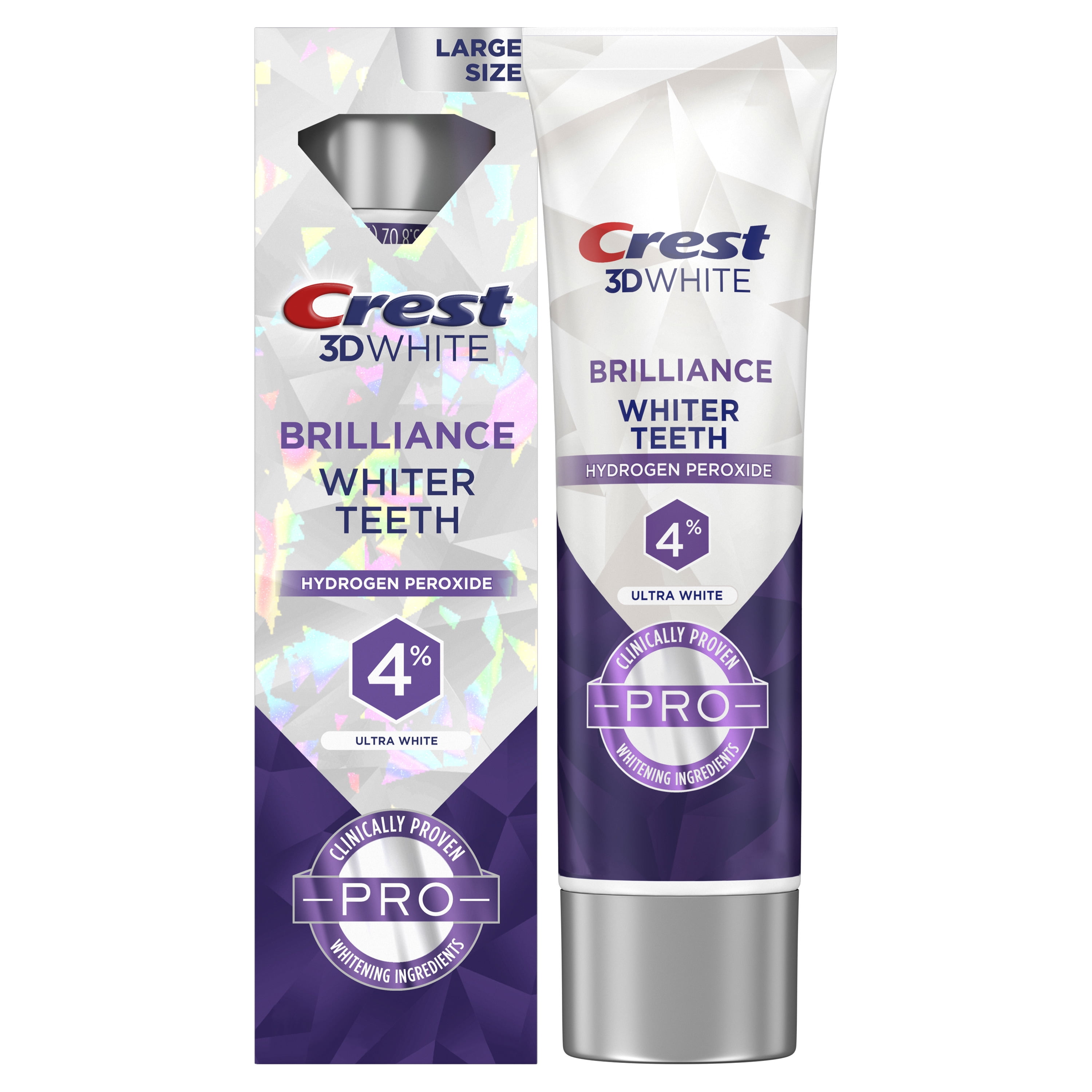 Crest 3D White Brilliance Pro Ultra White Teeth Whitening Toothpaste, 3 ...