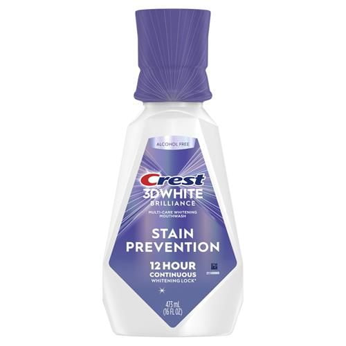 Crest 3D White Brilliance Stain Prevention Mouthwash/Rinse 473 Ml- 12 ...