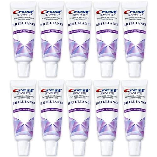 Crest 3D White Brilliance Toothpaste, Vibrant Peppermint, Travel Size 0 ...